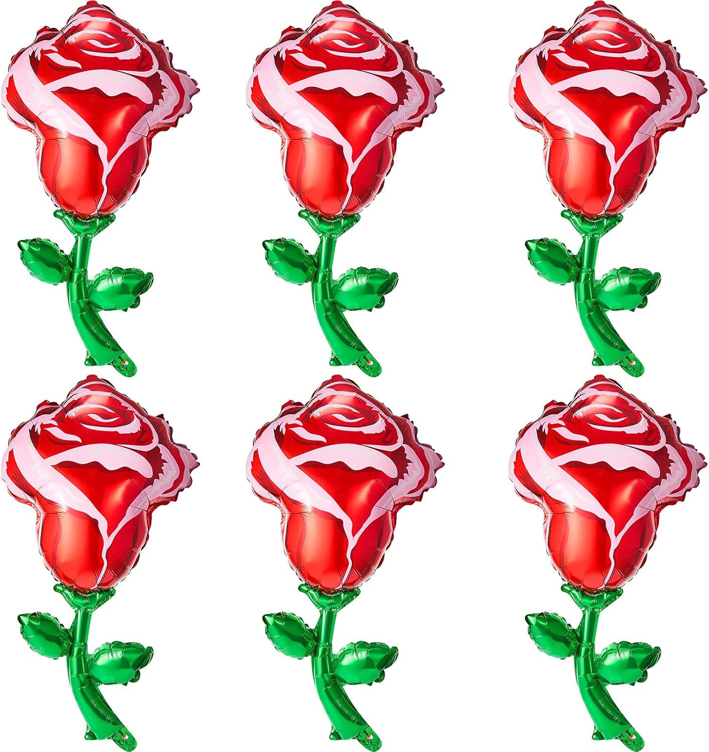 Amazon.com: Gejoy 6 Pcs 37 Inch Red Rose Foil Balloons Giant Rose ...