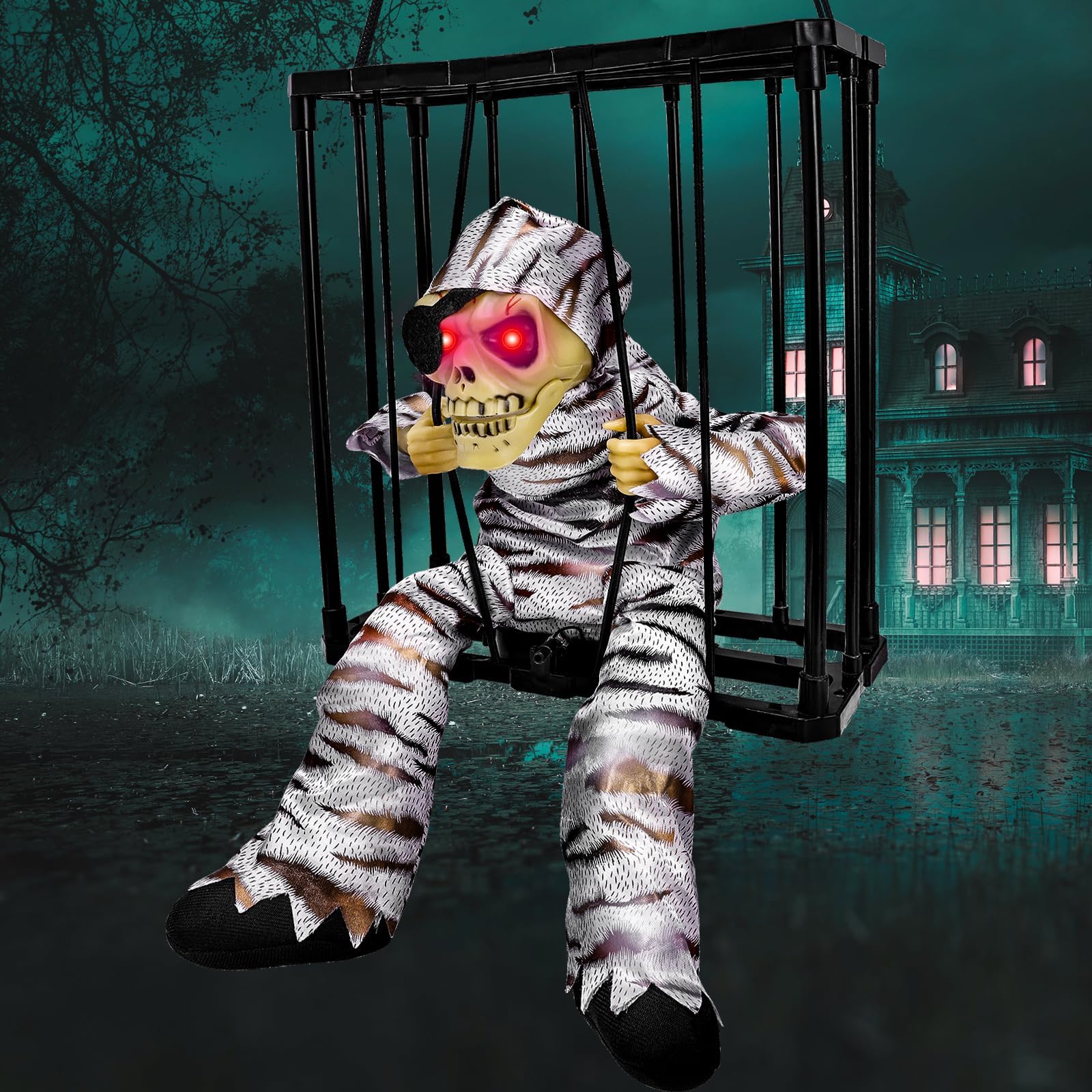 Amazon.com : Skeleton Animated Halloween Decorations, Screaming ...