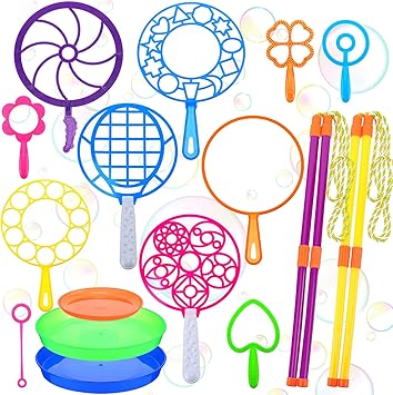 Amazon.com: Lenwen 16 Pcs Giant Bubble Wands Kit Big Maker Large ...