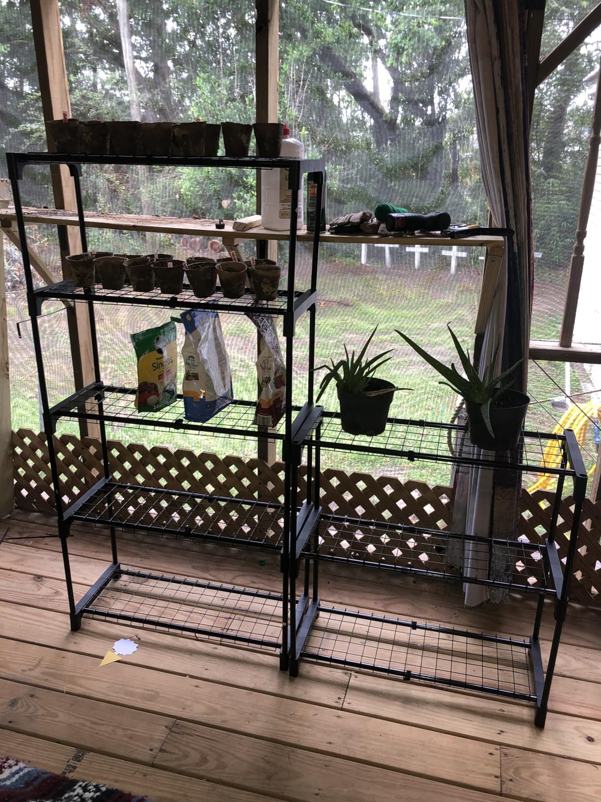 $9/mo - Finance LEWIS&WAYNE 2PKs 4 Tier Greenhouse Shelving, Steel ...