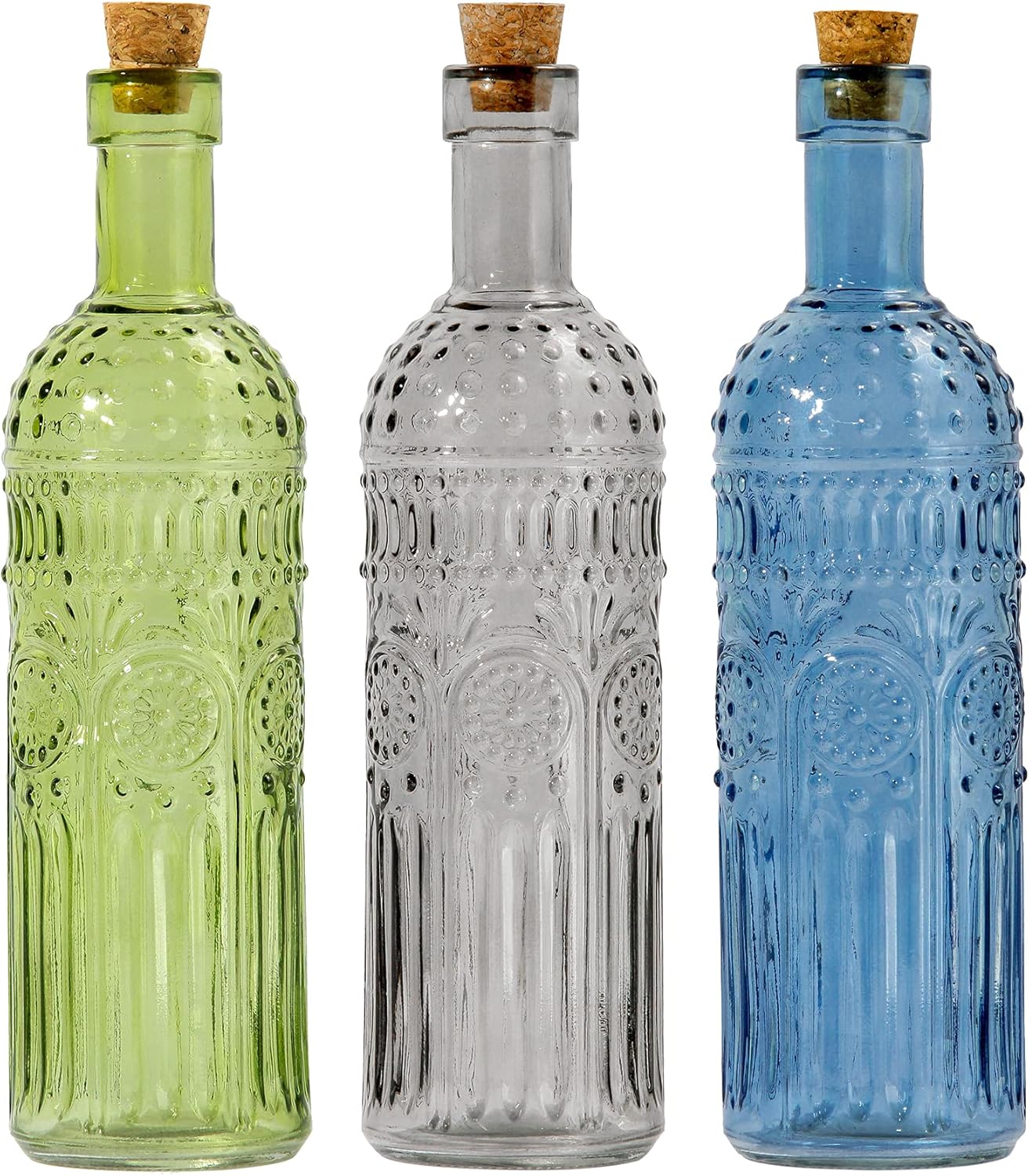 Amazon.com: Vintage Vase Decorative Glass Vases, Embossed Colored Glass ...