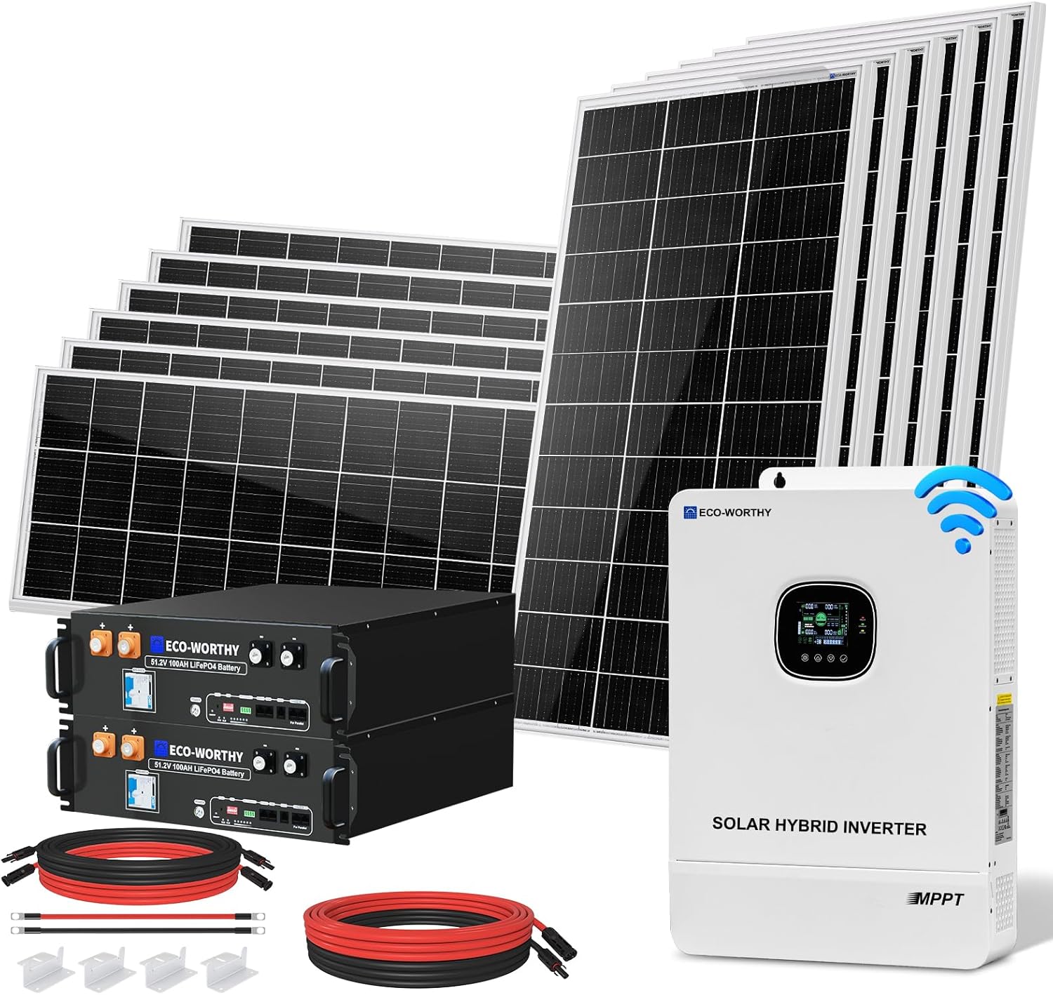 Amazon.com : ECO-WORTHY 10KW Output 9.36KWH Off Grid Solar System ...