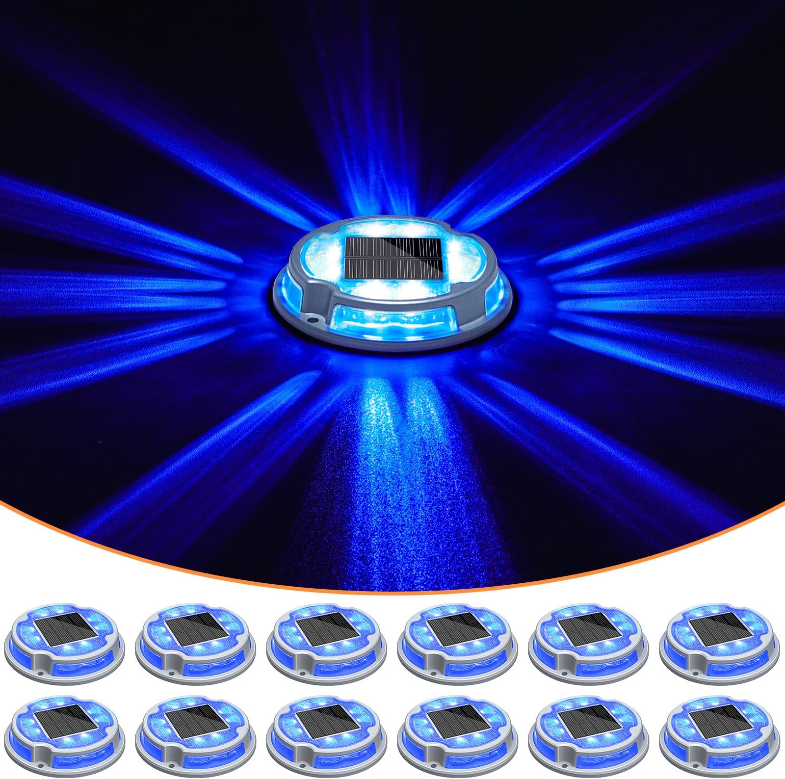 Happybuy Driveway Lights 8-Pack, Solar Driveway Lights with Switch ...