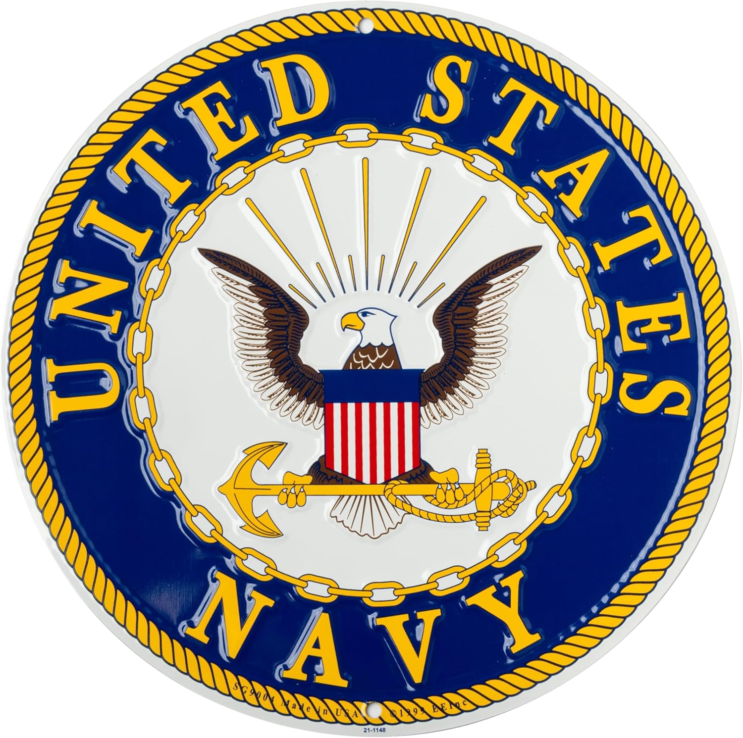 Amazon.com : United States Navy Aluminum Sign Round 12" Inches Navy ...