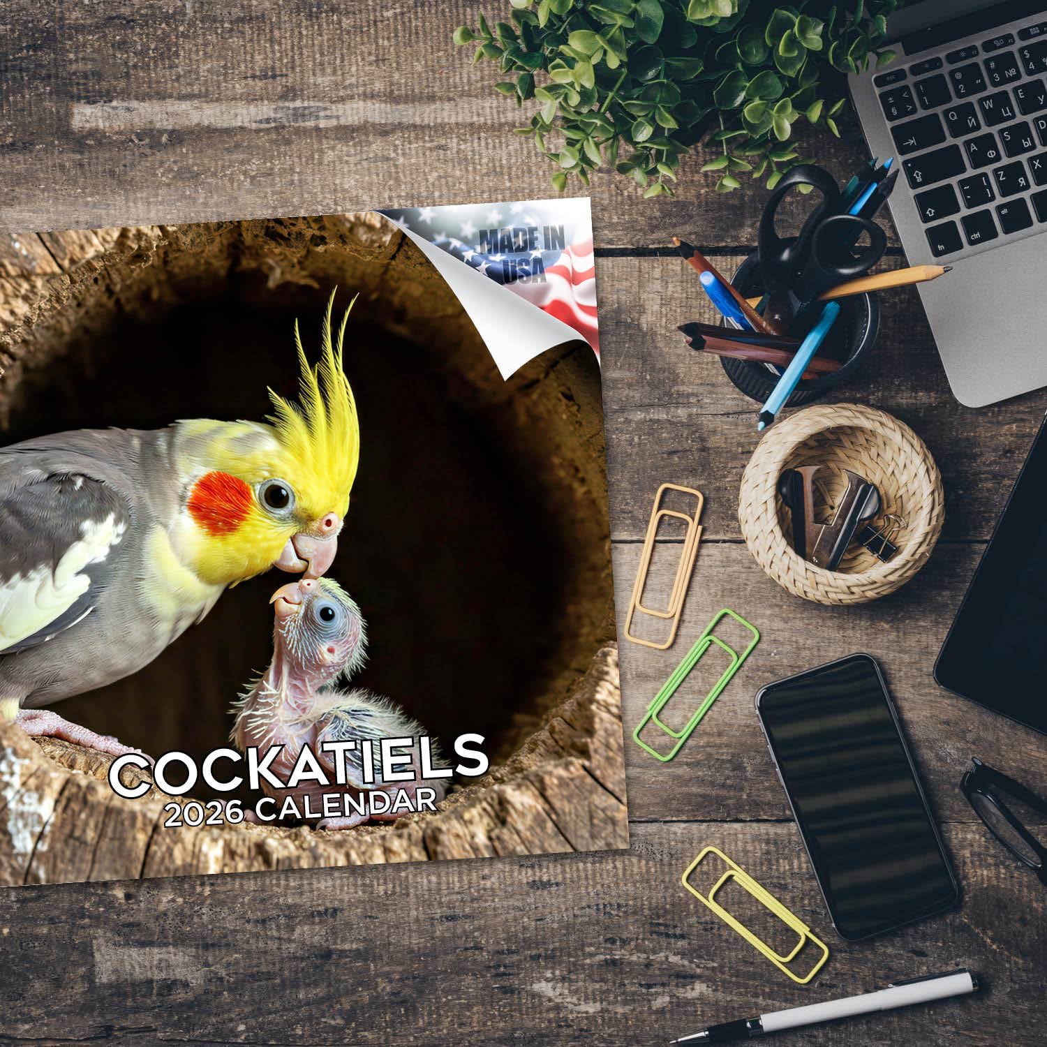Snapklik.com : 2025 2026 Cockatiels Calendar - 16 Months 12" X 24 ...