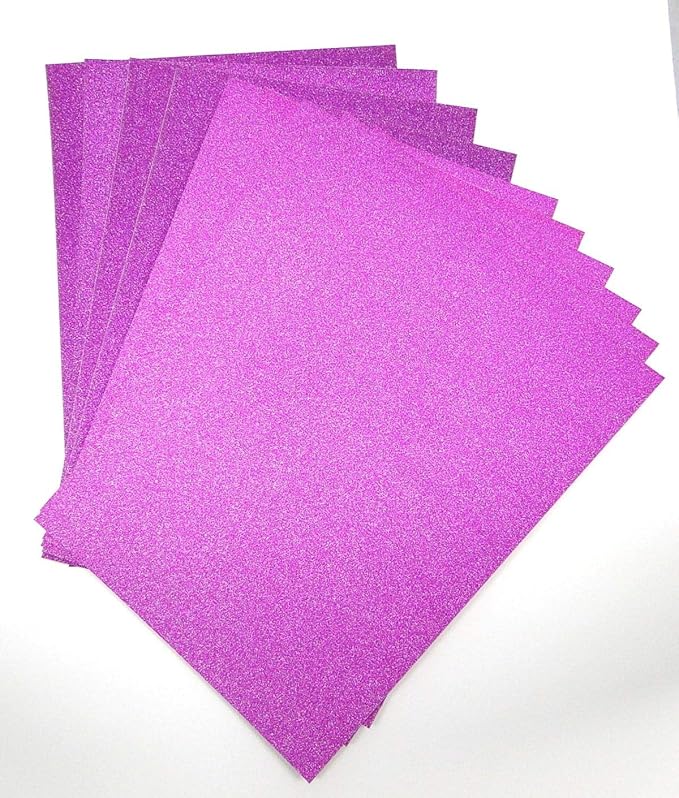 A4 Purple Glitter Card Glitter Paper Non Shed Sparkle Craft Sheets ...