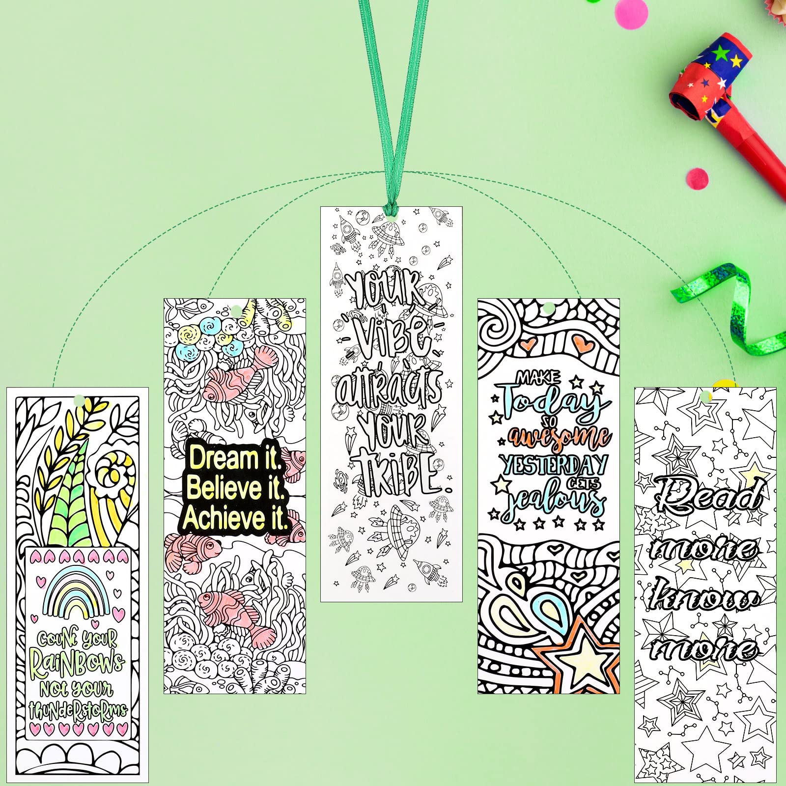 Snapklik.com : 120 Pieces Inspirational Bookmarks For Students, DIY ...