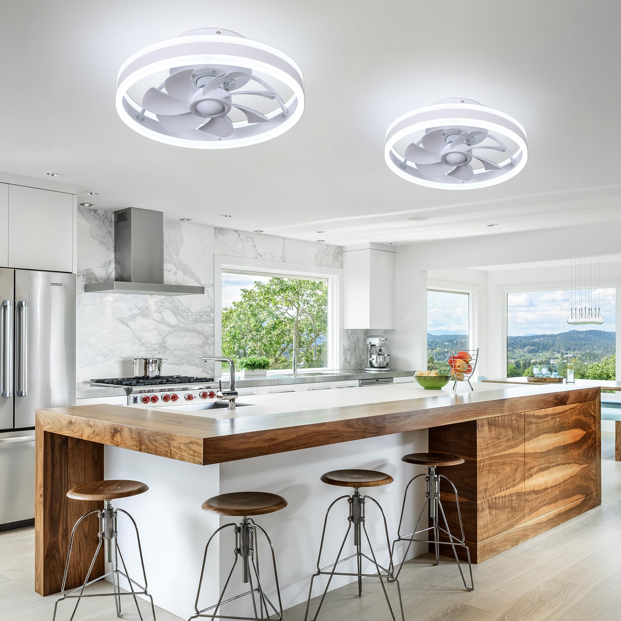 Sunny Hawaii Ceiling Fans with Lights and Remote, 3 Colors 6 Speeds ...