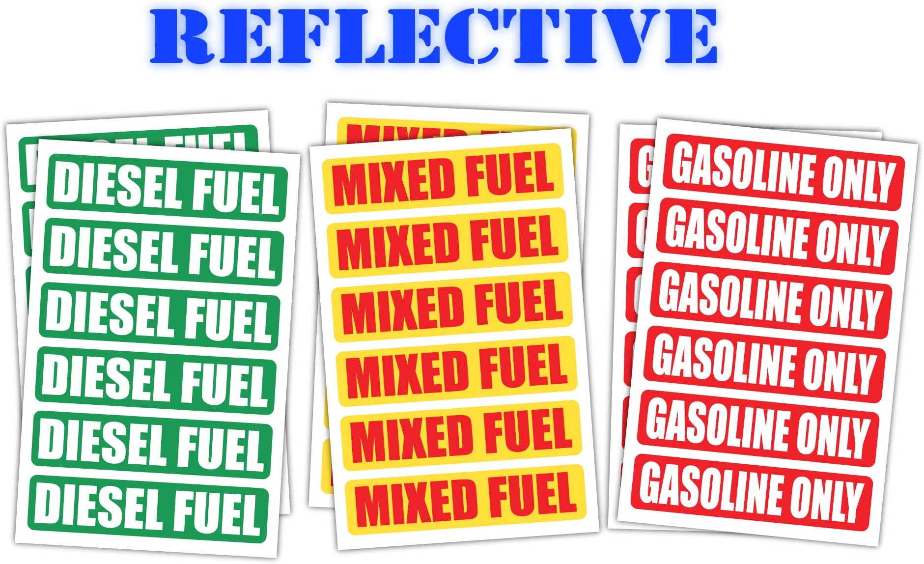 Amazon.com - (6 Pack) Reflective Hydraulic Fuel Only Label Decal Vinyl ...