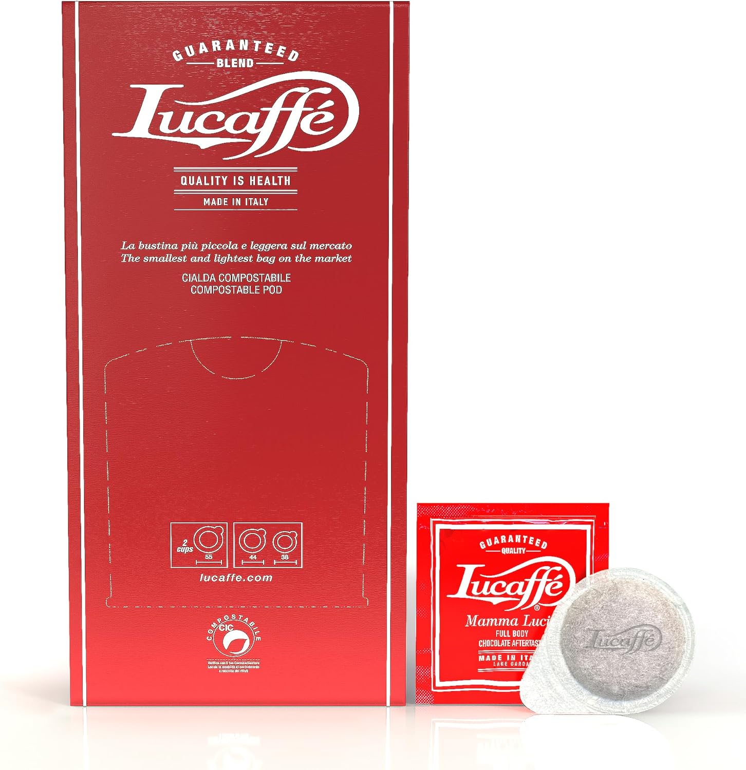 Lucaffè - 150 Cialde Caffè Compostabili ESE Ø44 mm - Mamma Lucia - Prodotto in italia - Qualità ...