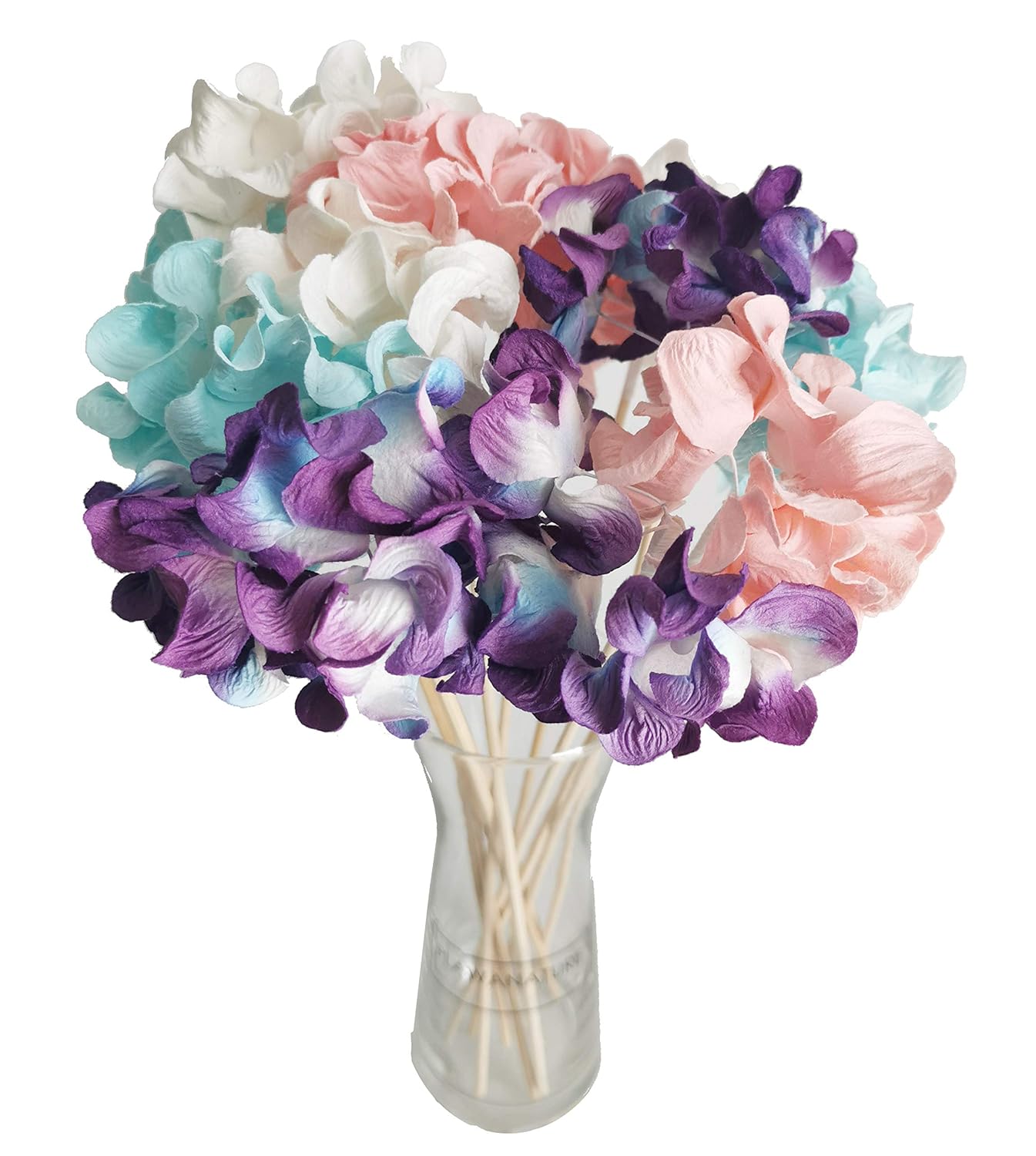 Amazon.com: Hydrangea Mixed Color Mulberry Paper Flower with Reed ...