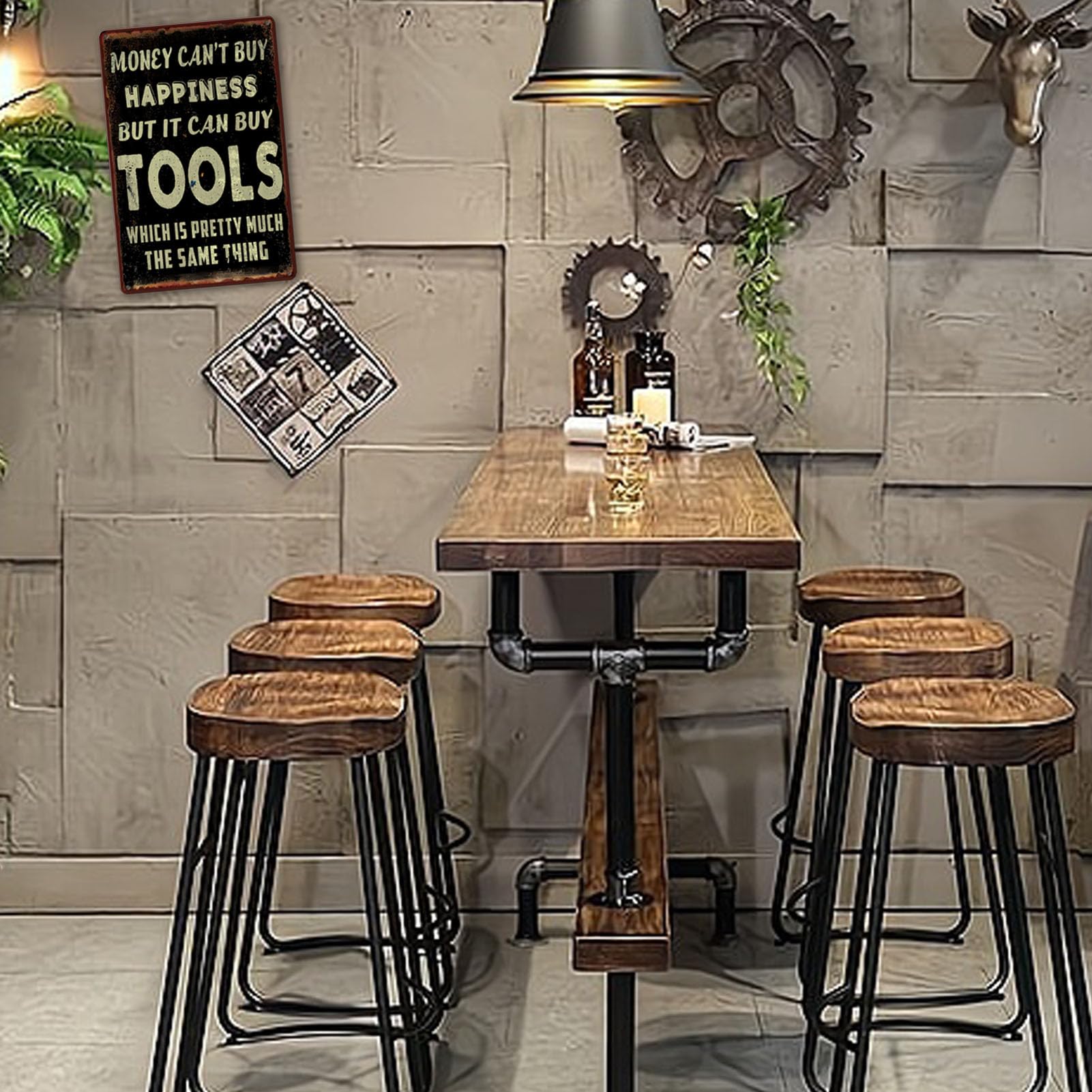 Snapklik.com : Garage Sign For Men Funny Metal Tin Signs Man Cave Decor Money CanT Buy Happiness ...