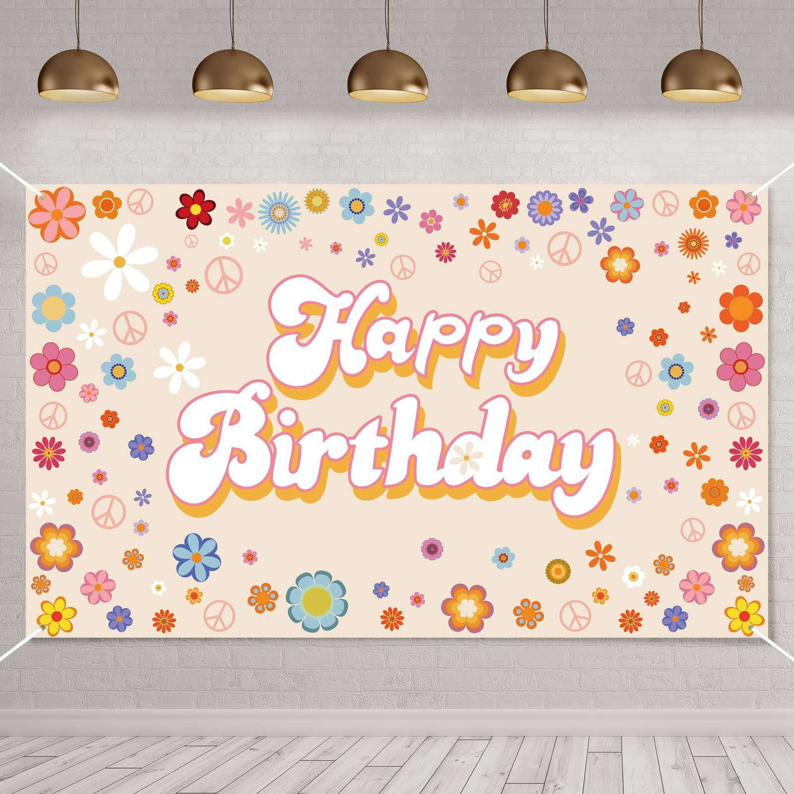 Amazon.com: 6x3.6ft Groovy Happy Birthday Backdrop Groovy Birthday ...