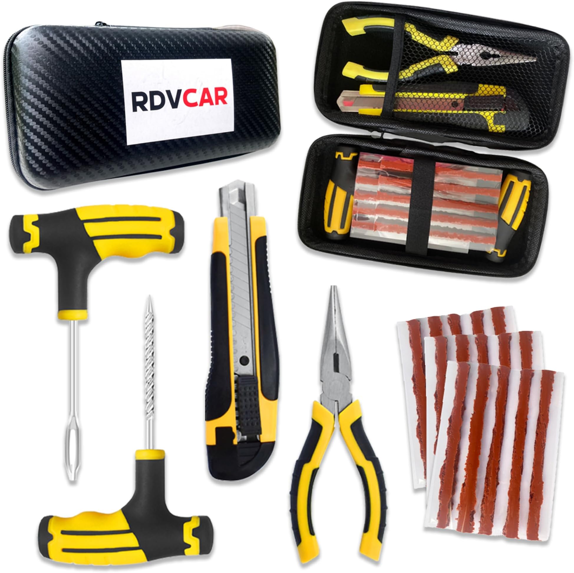 RDVCAR Kit de réparation de pneus tubeless, outil complet pour vos ...