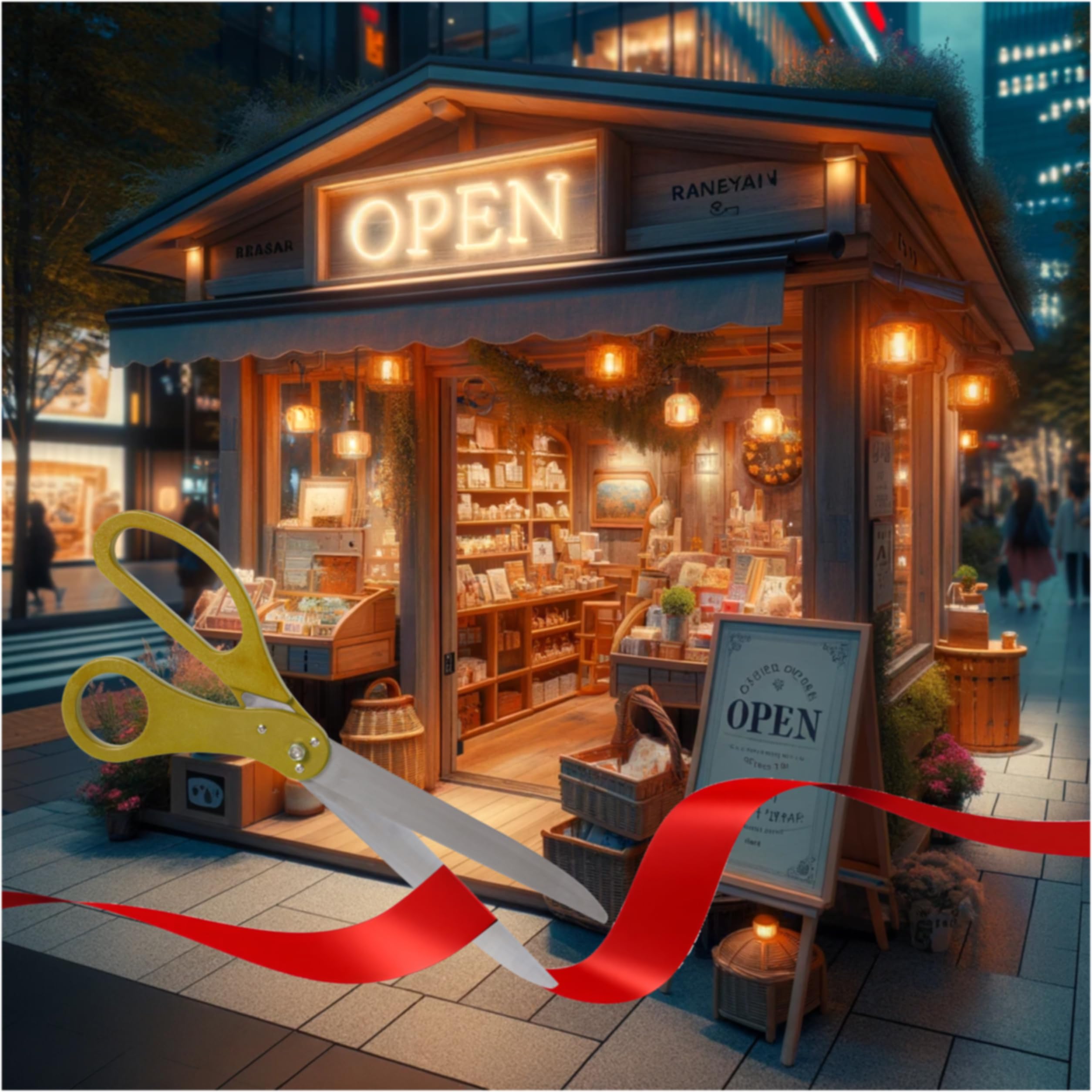 Gold Grand Opening Ceremony Kit â€“ 25 Inch Giant Scissors Gold with ...