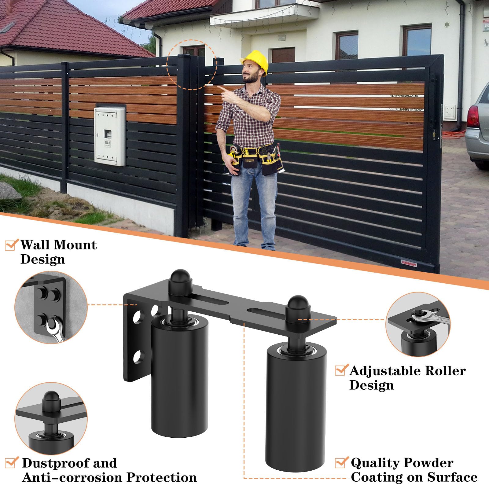 Snapklik.com : YogePote Sliding Gate Roller Guide, Slide Guide Wheels ...