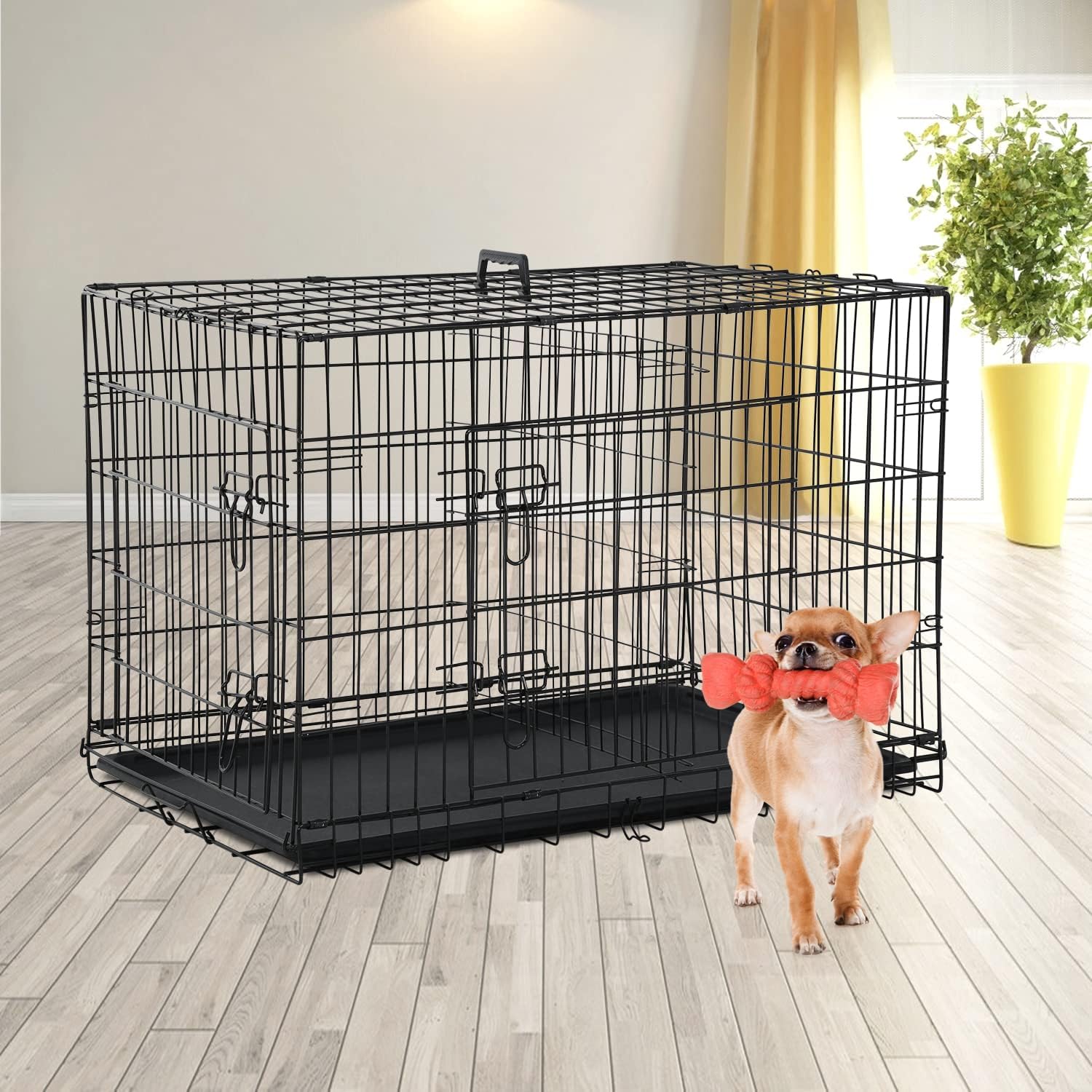 Amazon.com : Tandefio 2 Pcs Dog Crate Divider Panel Metal Pets Divider ...