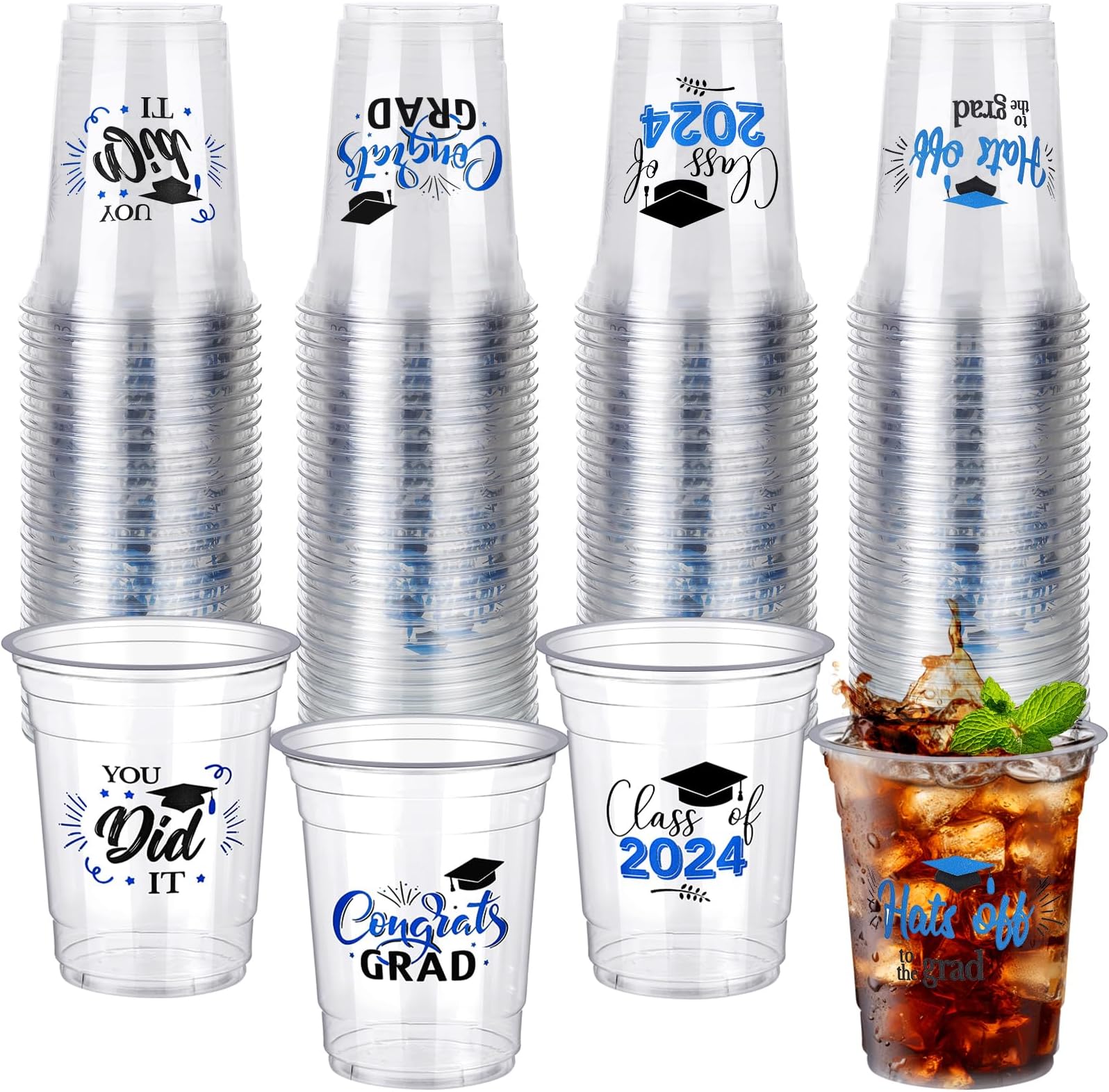 Amazon.com: Ainibar 20 Pcs 16 oz Graduation Cups 2024 Graduation ...
