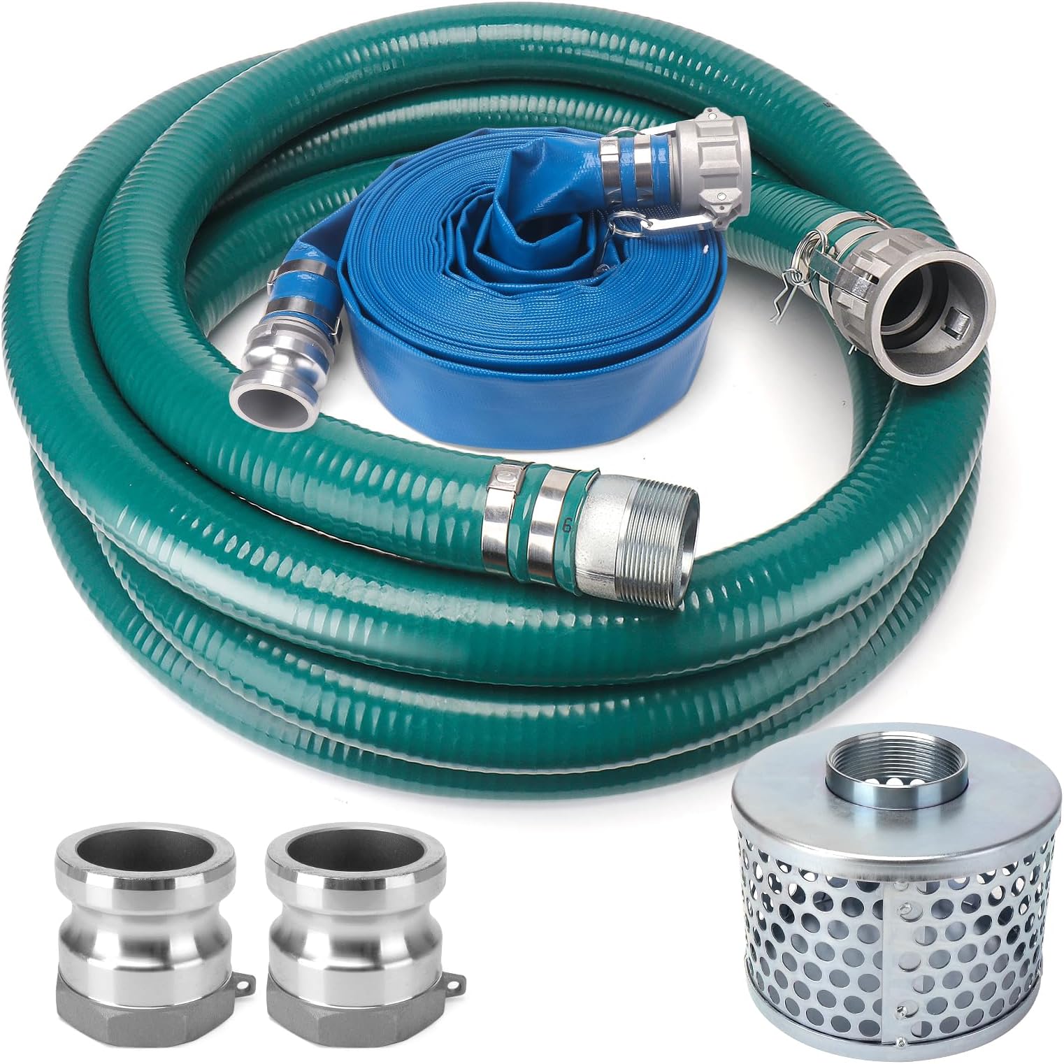 Amazon.com: Trash Pump 2 Inch Hose Kit, Includes 2" x 65' Blue PVC ...