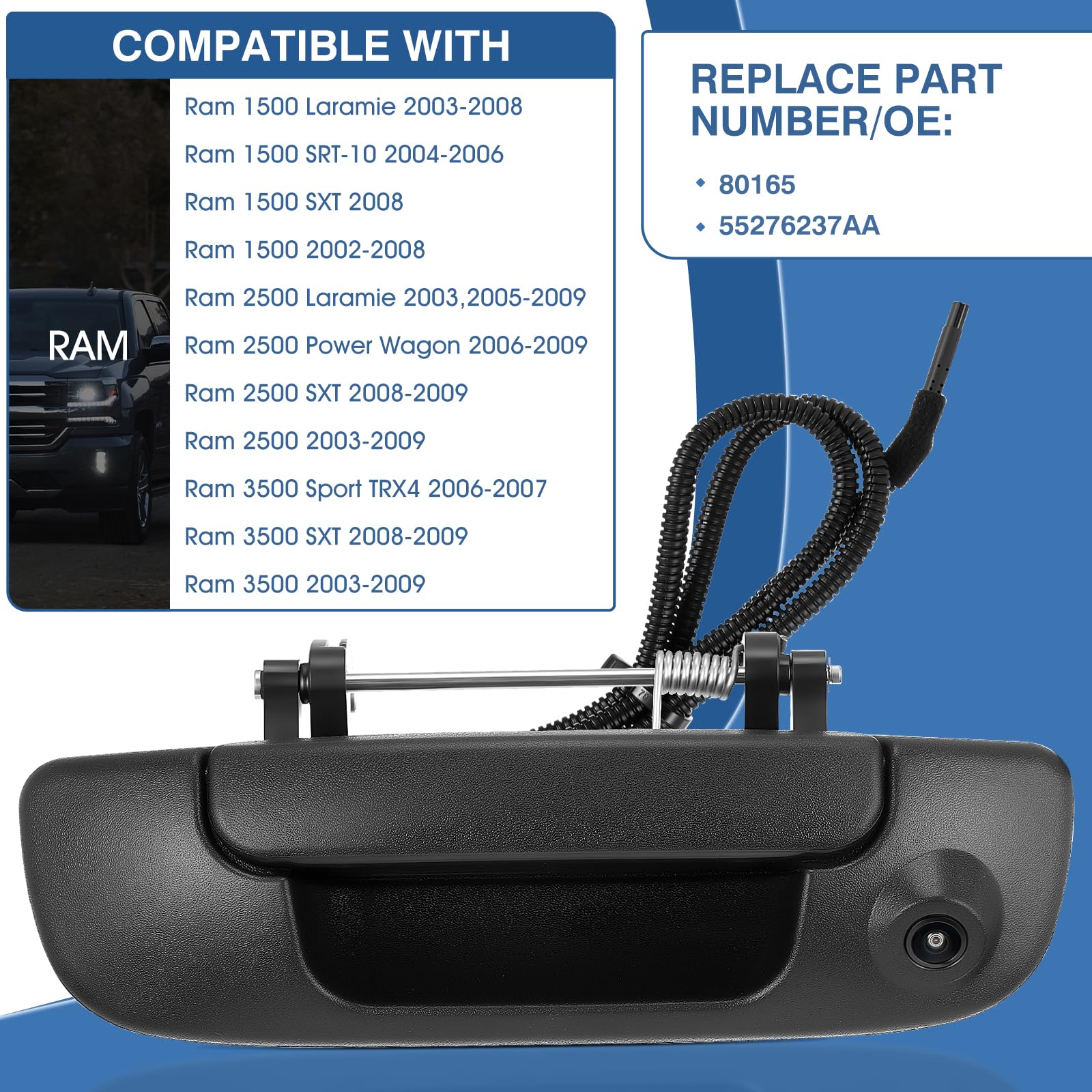 Snapklik.com : Tailgate Handle Backup Camera Fit For Dodge RAM 1500 ...
