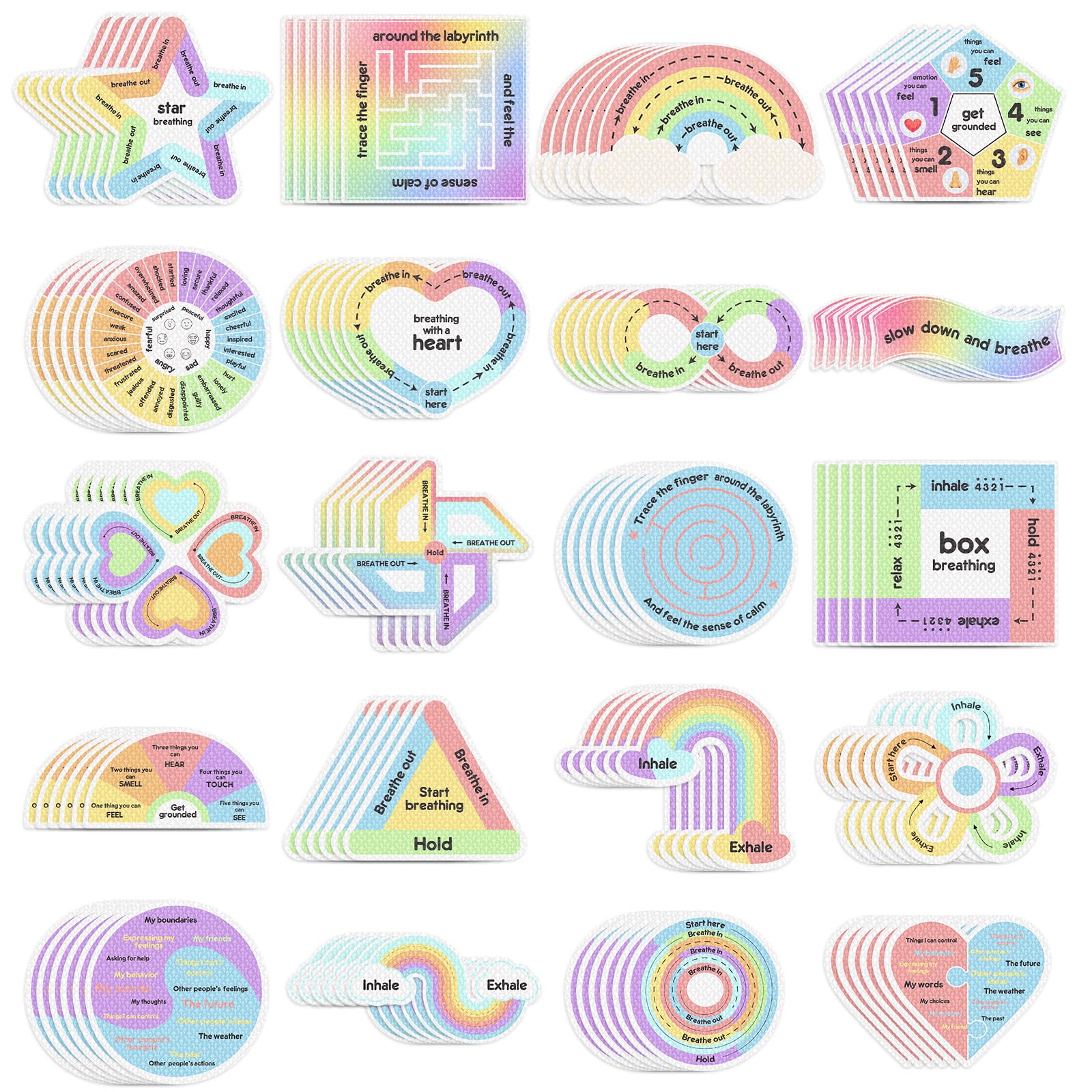Snapklik.com : Libima 180 Pcs Anxiety Sensory Stickers Reusable Anxiety ...