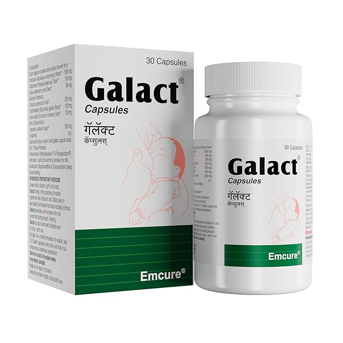 Galact Emcure Capsules - Shatavari Powder - Breast Feeding Supplement ...