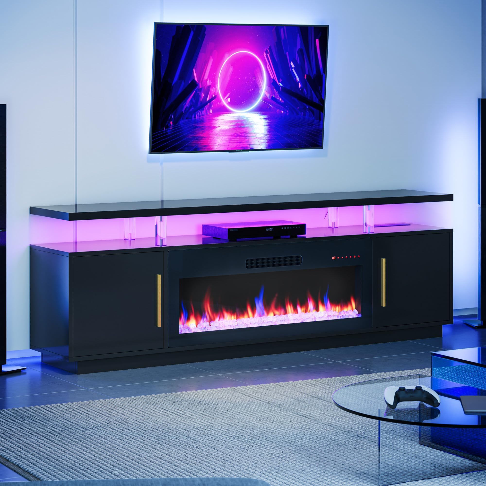 Amazon.com: AMERLIFE 110" Large Fireplace TV Stand Set with 36 ...