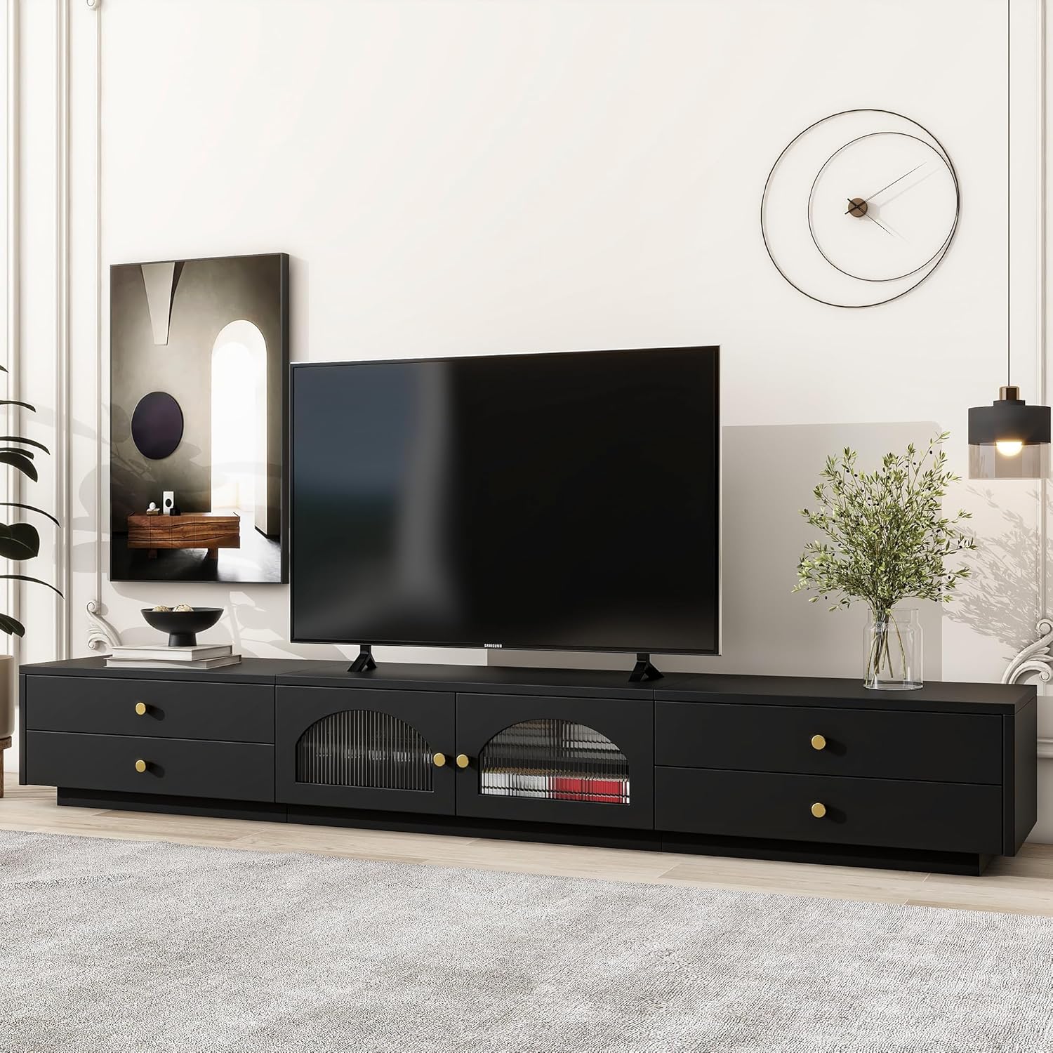 Amazon.com: LUMISOL Modern TV Stand for 90"+ TV, 86" Extra Long TV ...