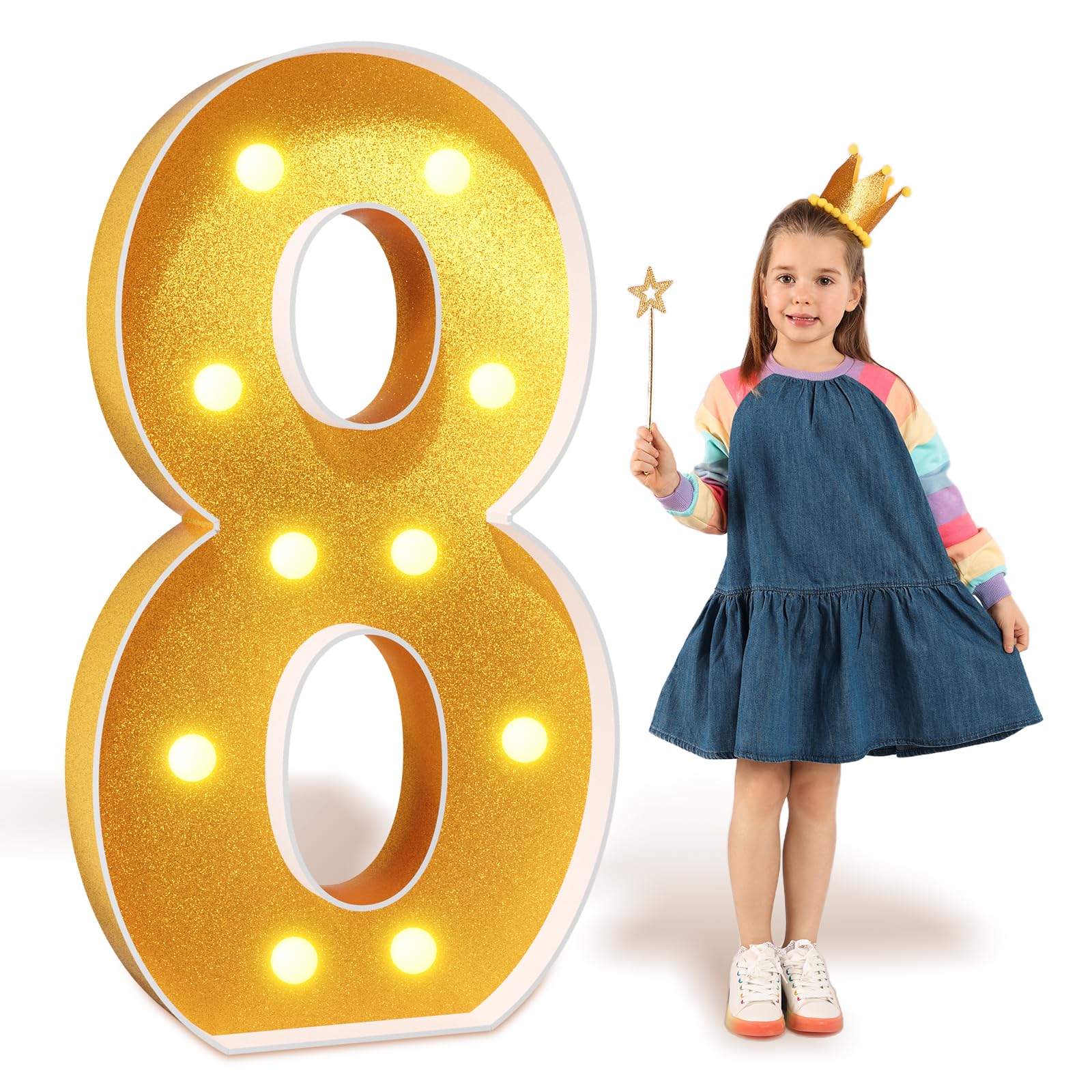 Snapklik.com : Imprsv Marquee Numbers Gold Party Decoration: 4 Feet ...