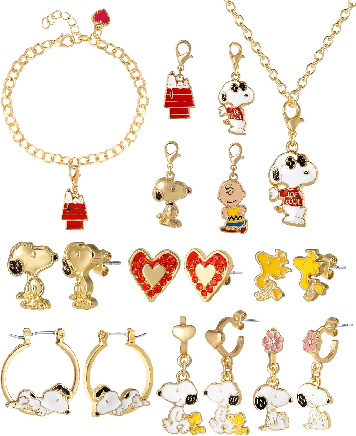 Amazon.com: Peanuts Snoopy Jewelry Advent Gift Set: 12 Piece Earrings ...