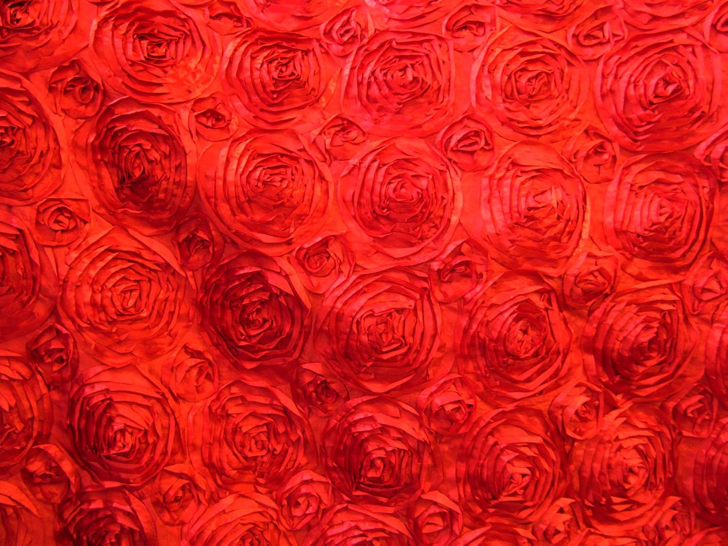 Amazon.com: Satin Rosette Red Bridal Wedding Decoration Fabric 50 Inch ...