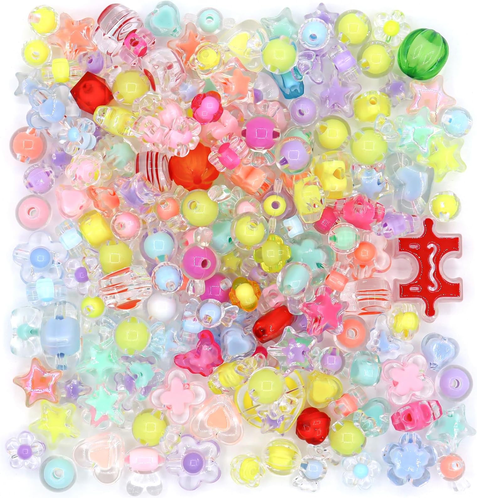 Amazon.com: Jmzothie 160Pcs Acrylic Assorted Beads，Butterfly Flower ...
