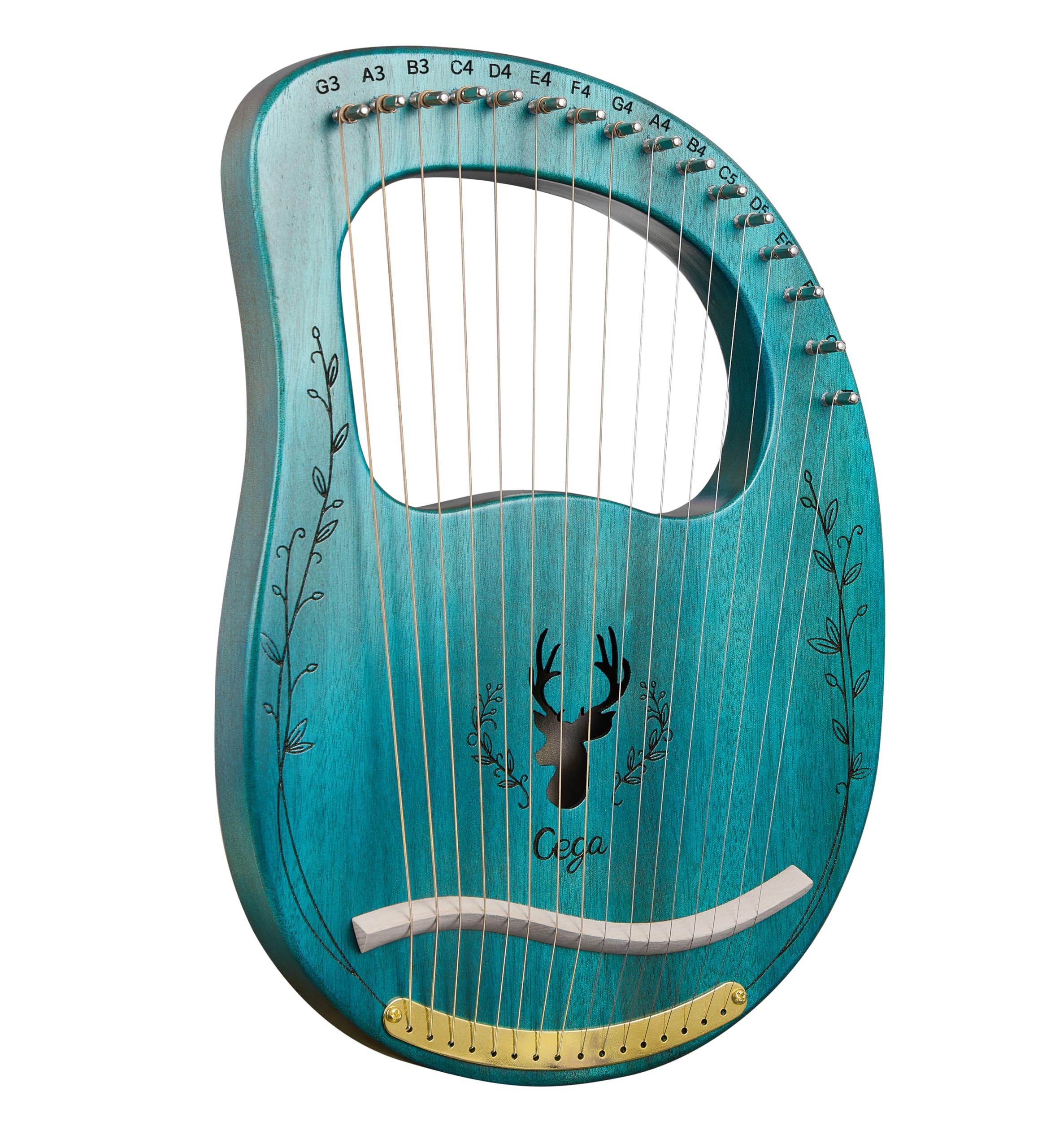Grapelet Lyre Harp 16 Strings: Single board mahogany, Metal string ...
