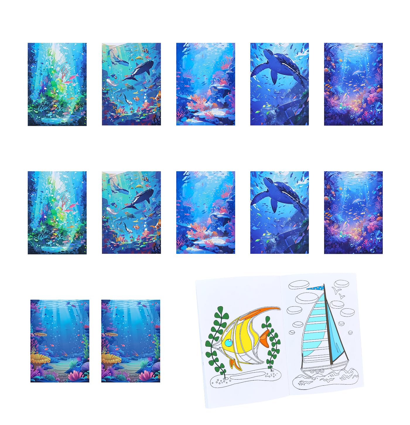 Amazon.com: MUNILAIL 12 Pcs Ocean Coloring Books for Kids Under the Sea ...