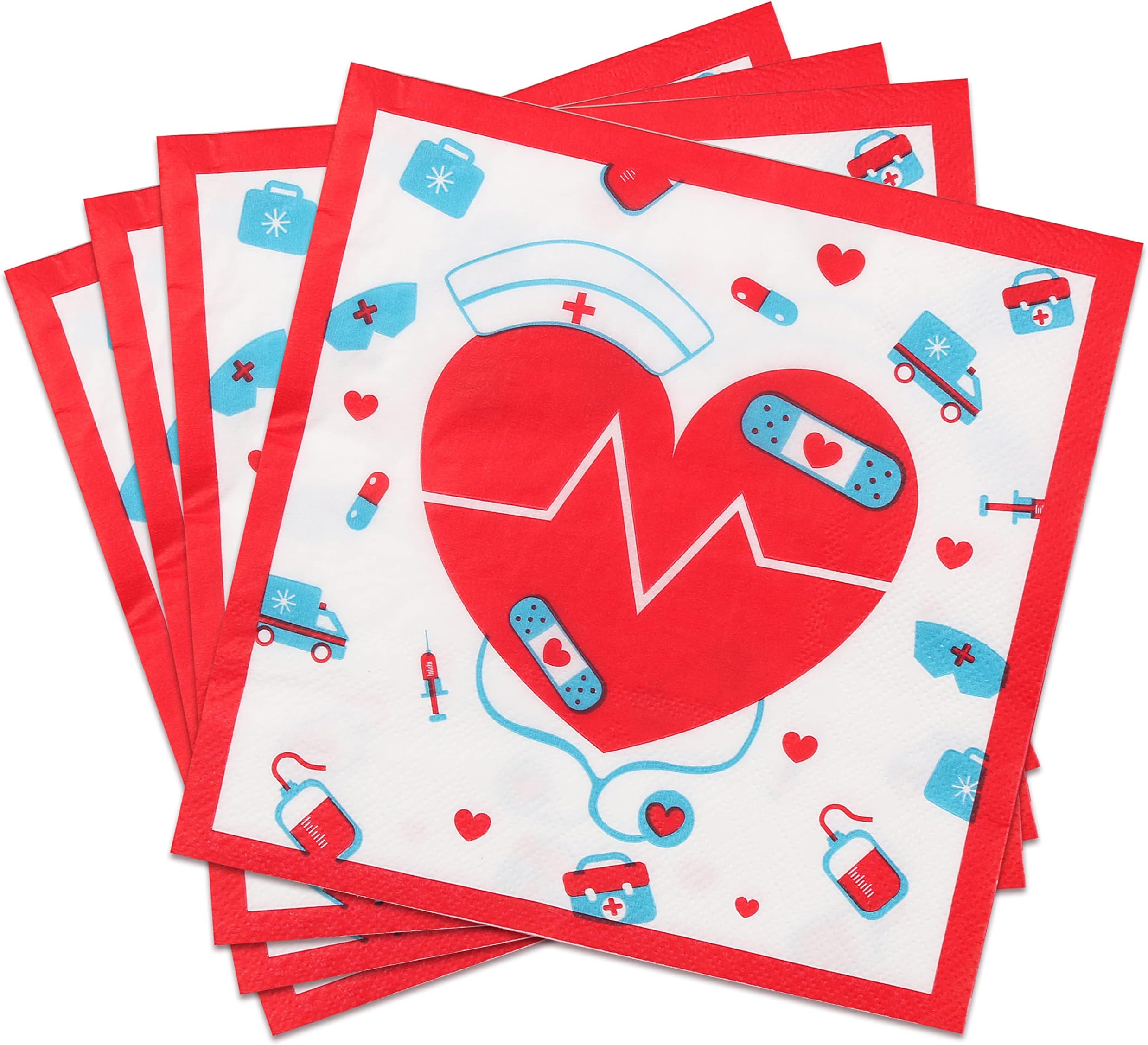 Amazon.com: Pandecor 50 Pieces Disposable Paper Napkins for Nurse's Day ...