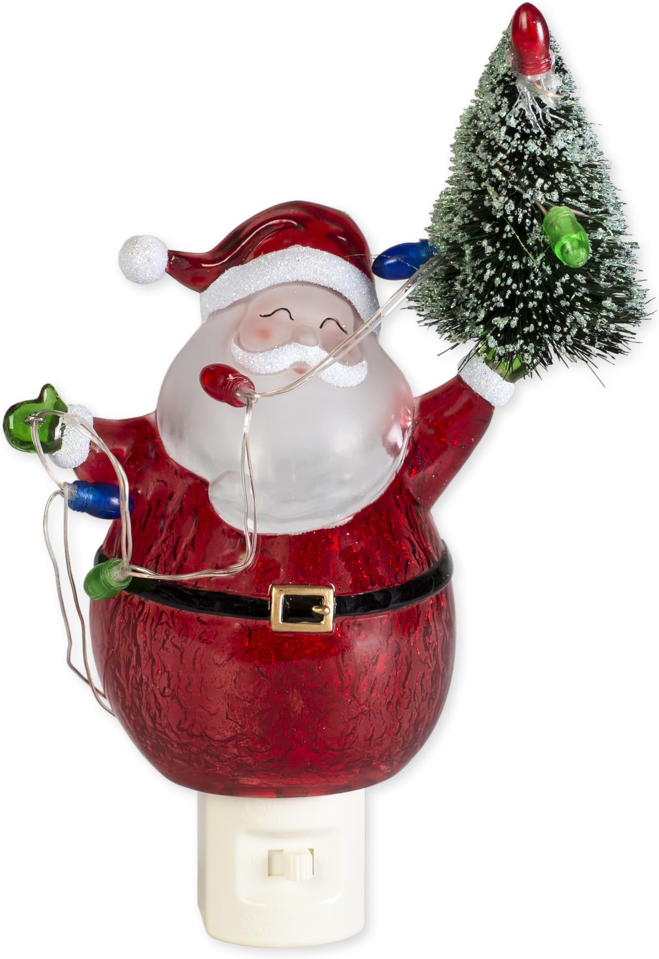 Amazon.com: Red Santa Claus and Tree 6.5 inch Acrylic Decorative ...