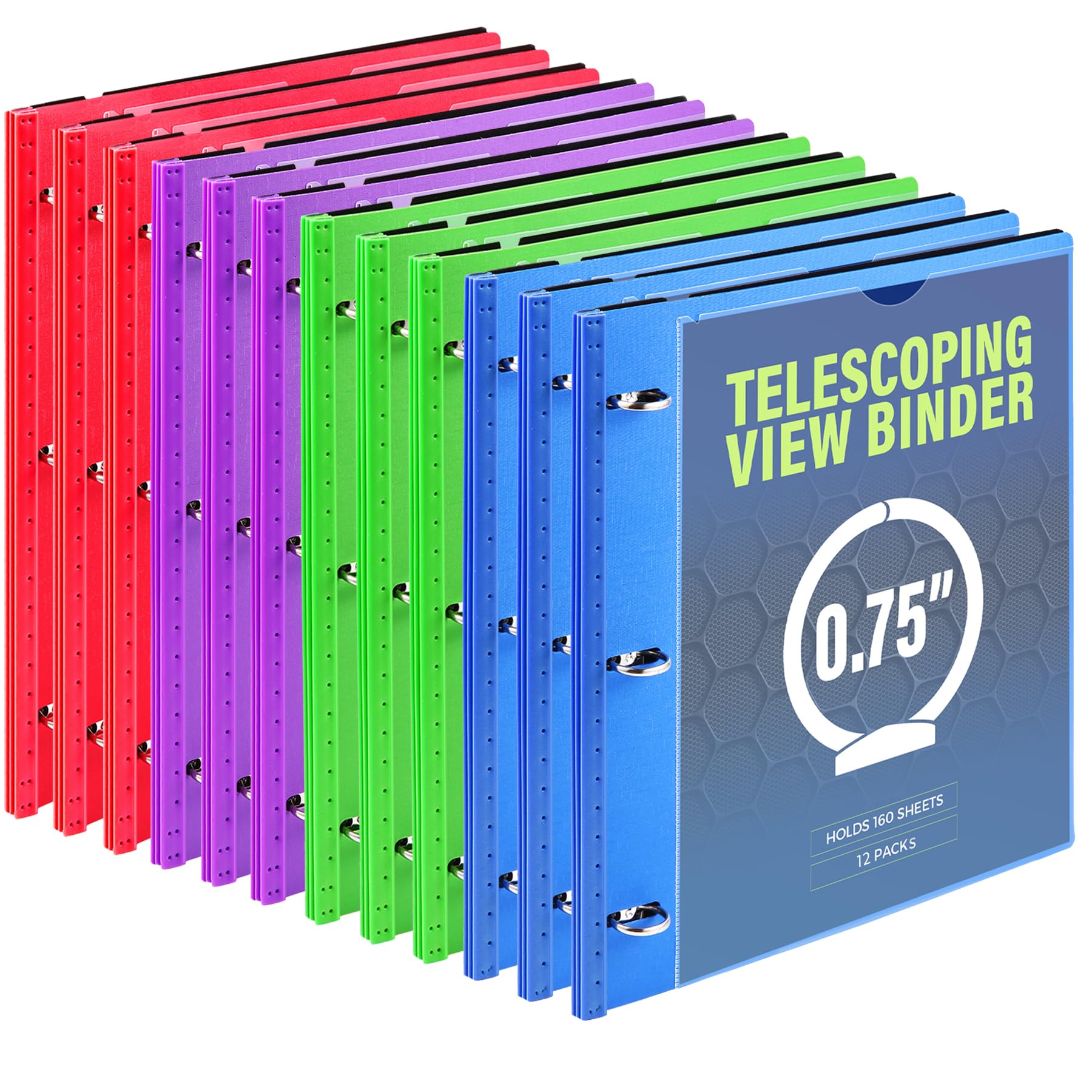 Amazon.com : WOT I Telescoping 3 Ring Binder 12PCS, Flexible Round ...