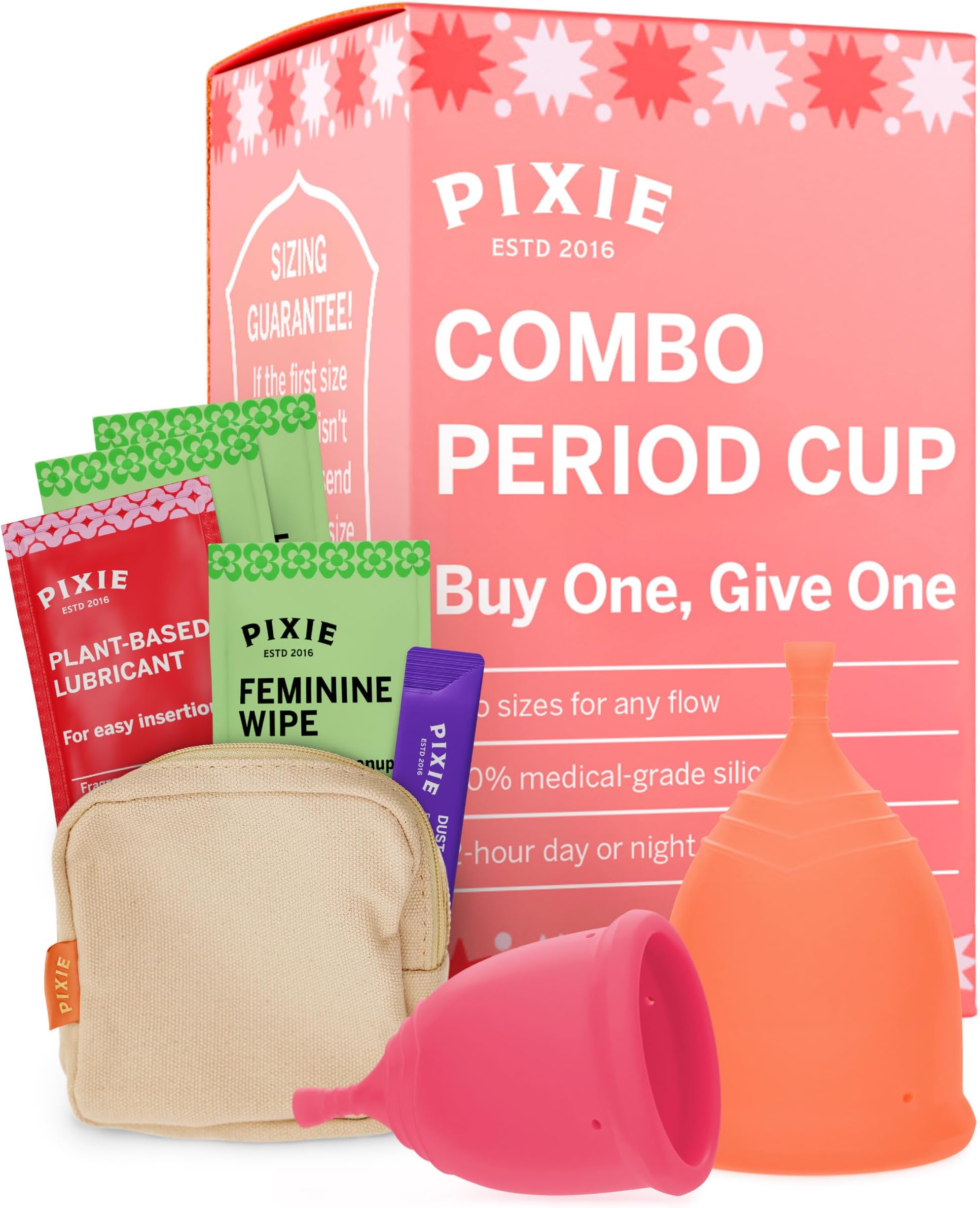 Amazon.com: 2 Pixie Menstrual Cups - No Metals or Toxins - Ranked 1 for ...