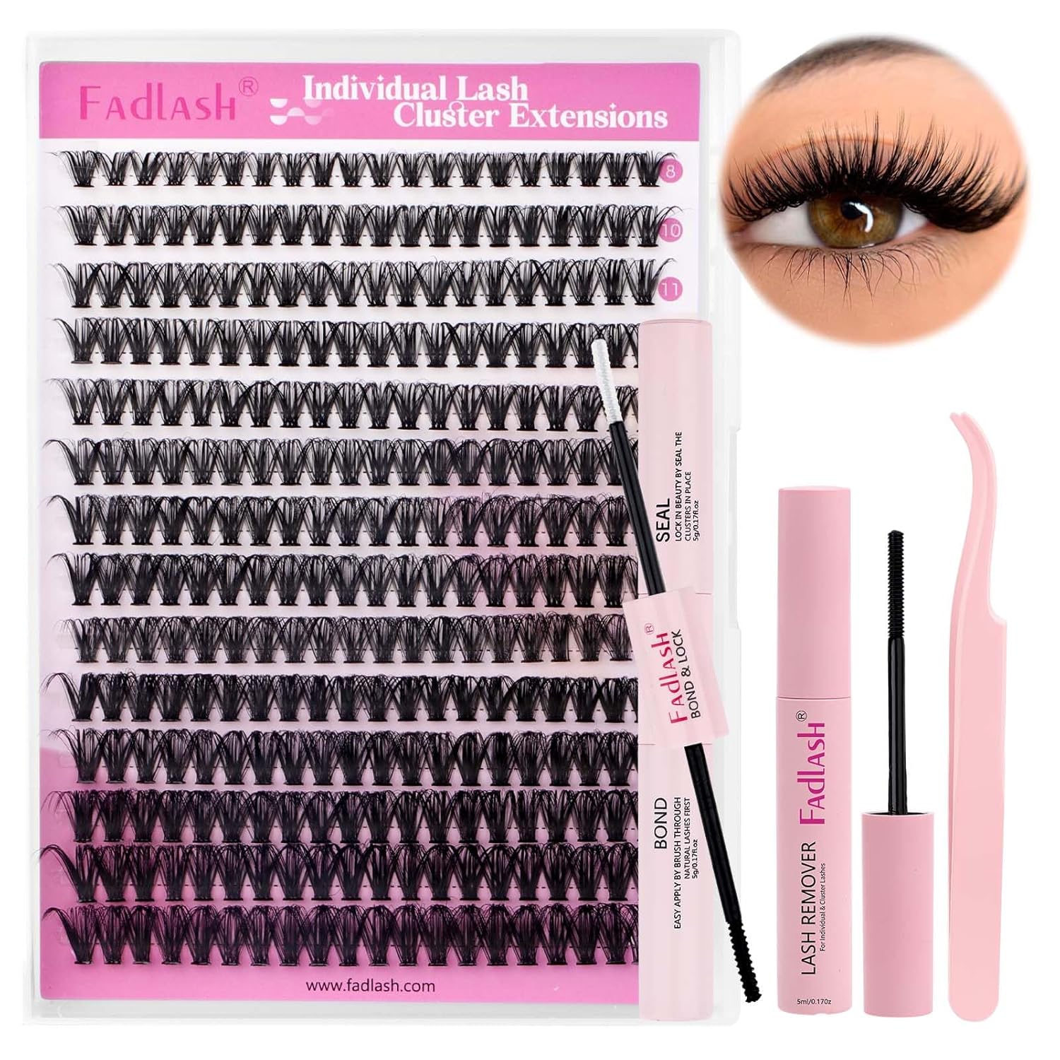 Amazon.com: FADLASH Lash Clusters Kit Individual Natural Eyelash ...