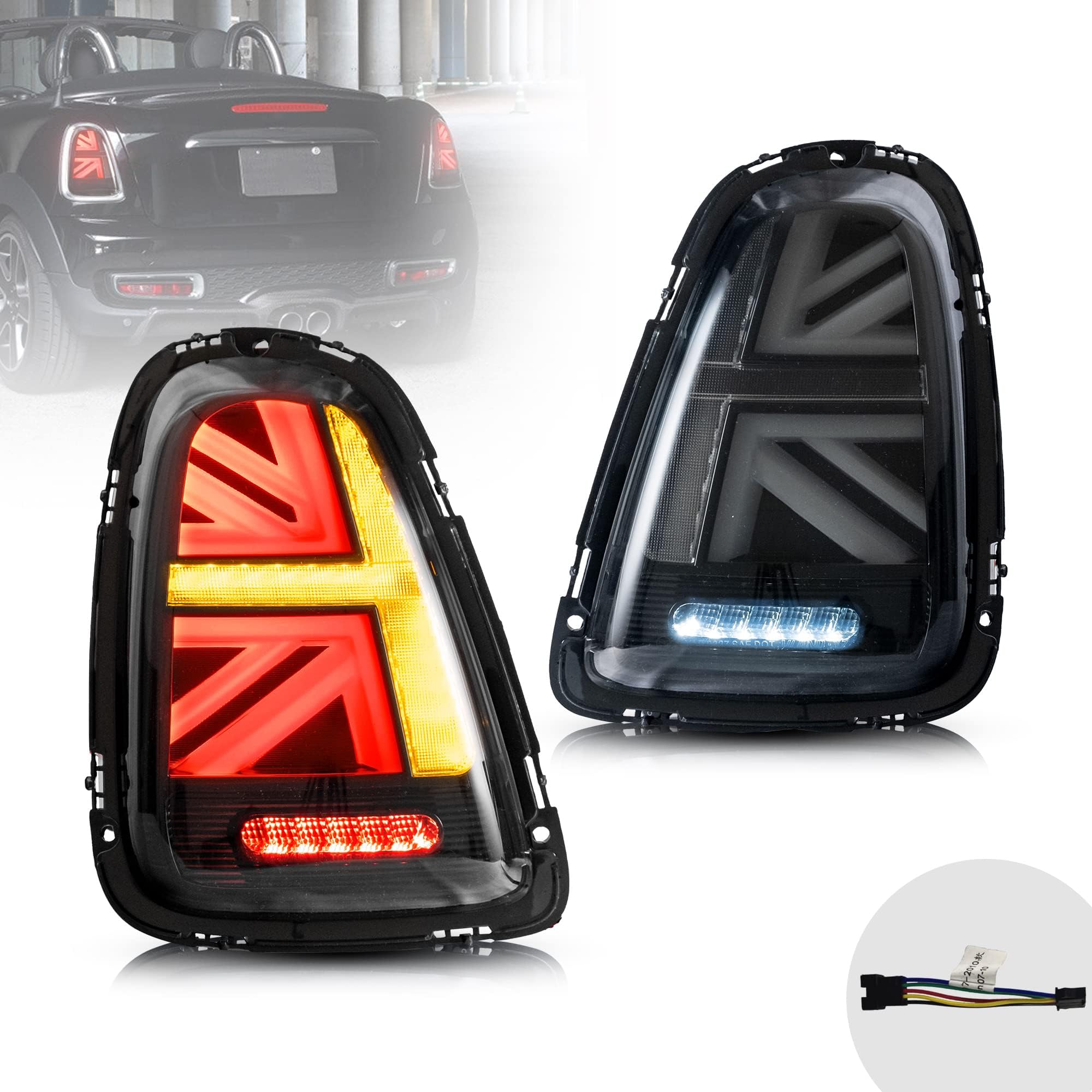 Amazon.com: ACANII -For Black 2002-2006 Mini Cooper Tail Lights Rear ...