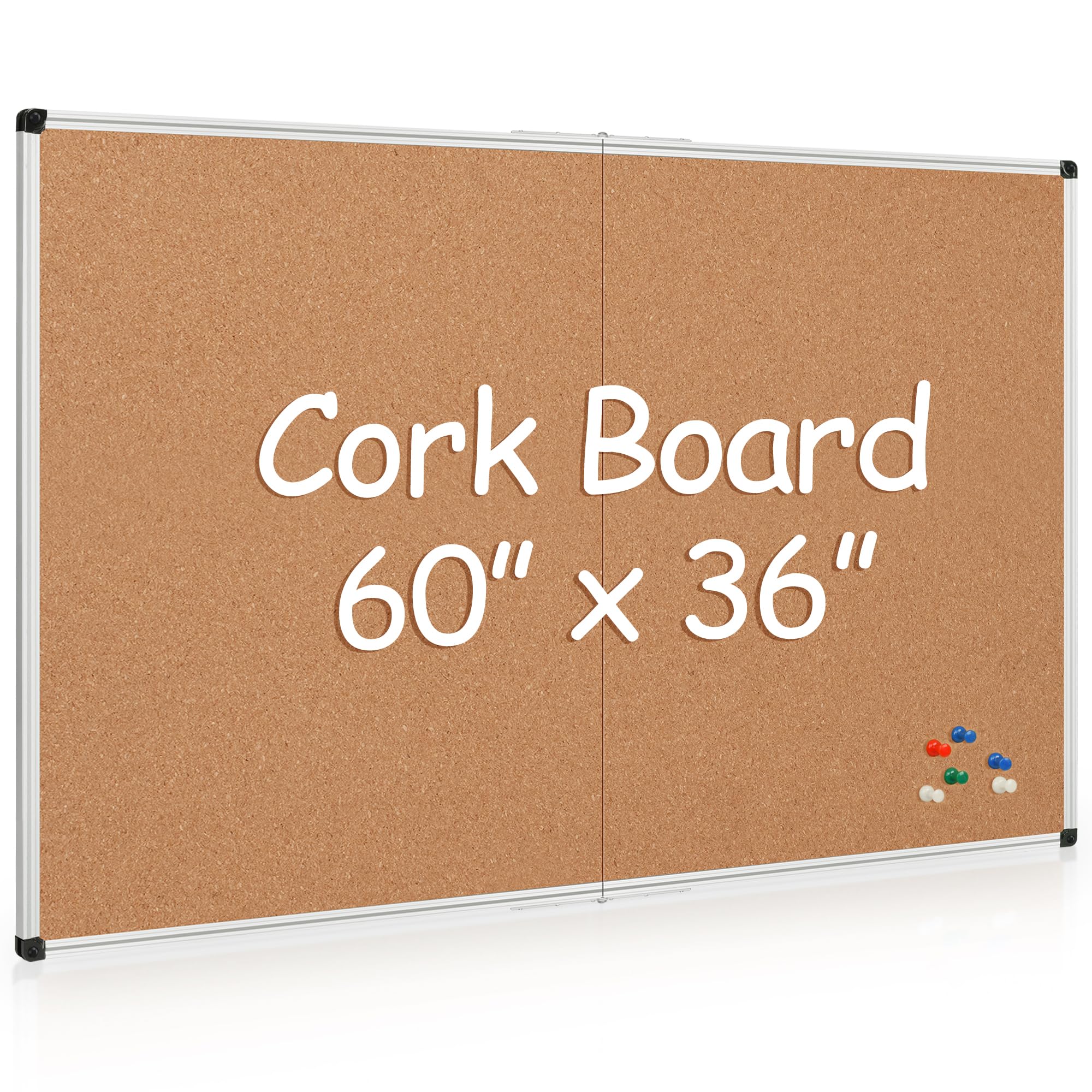 Amazon.com : Board2by Extra Large Cork Bulletin Board 60" X 36 ...