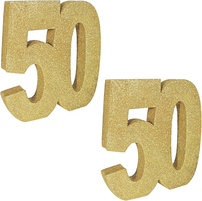 Amazon.com: Beistle 3-D Number 50 Centerpiece, 8" x 8" x 1"- Gold ...