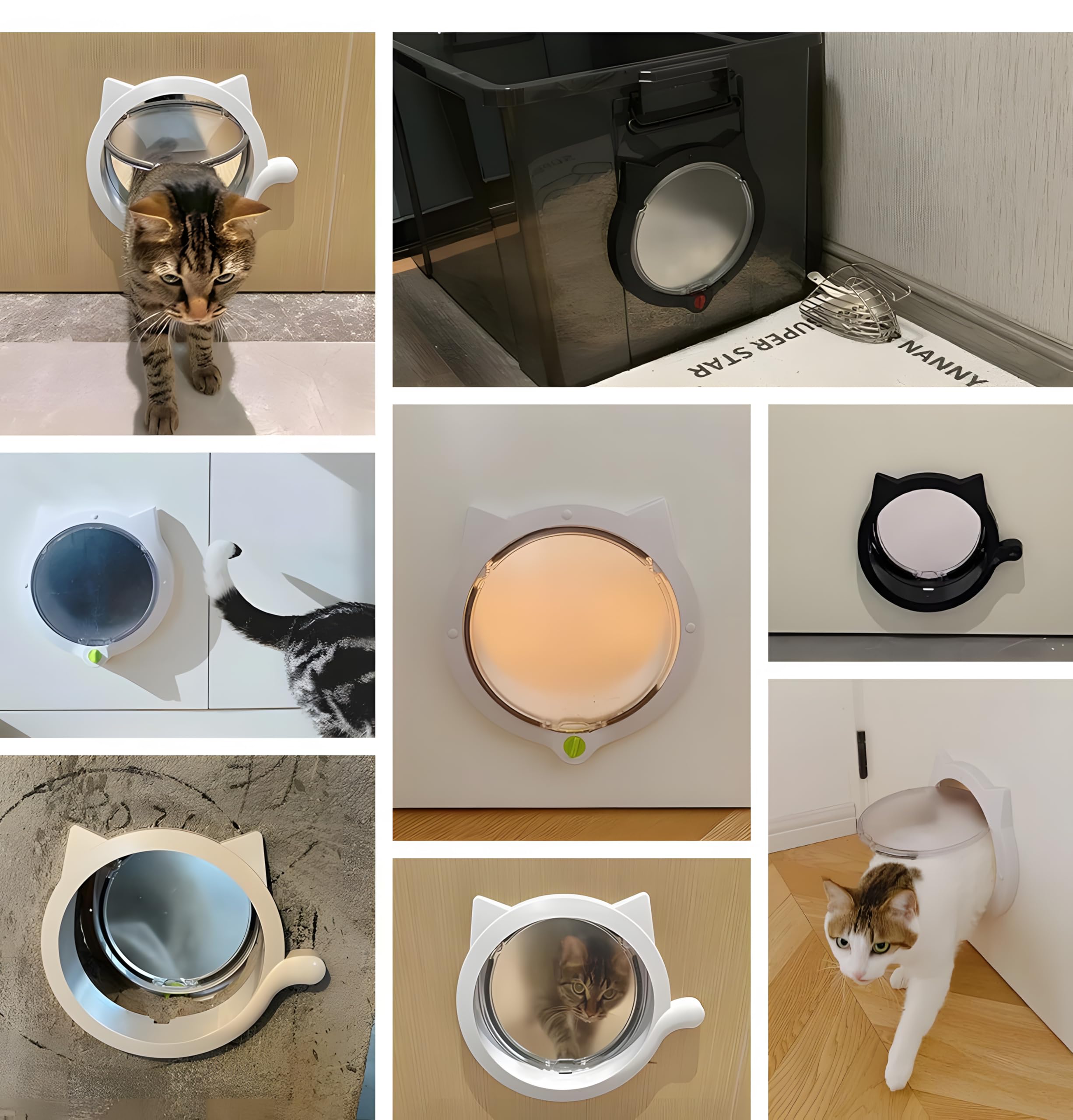 Self-closing Cat Door 2022 Cat Door 4 Way Locking Cat Flap Door For ...