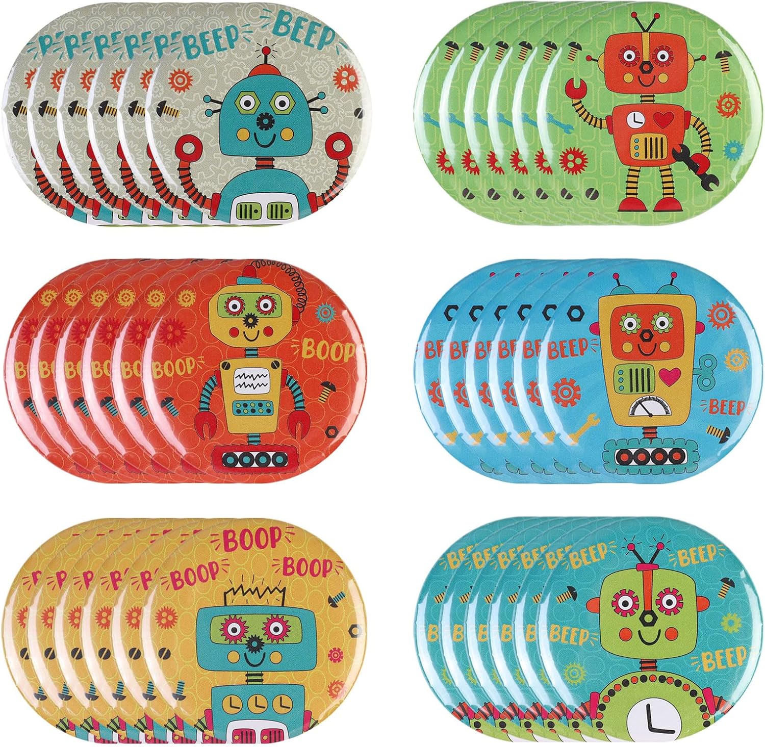Amazon.com: Serencatcher 36Pcs Robot Button Pins, Robot Party Favors ...