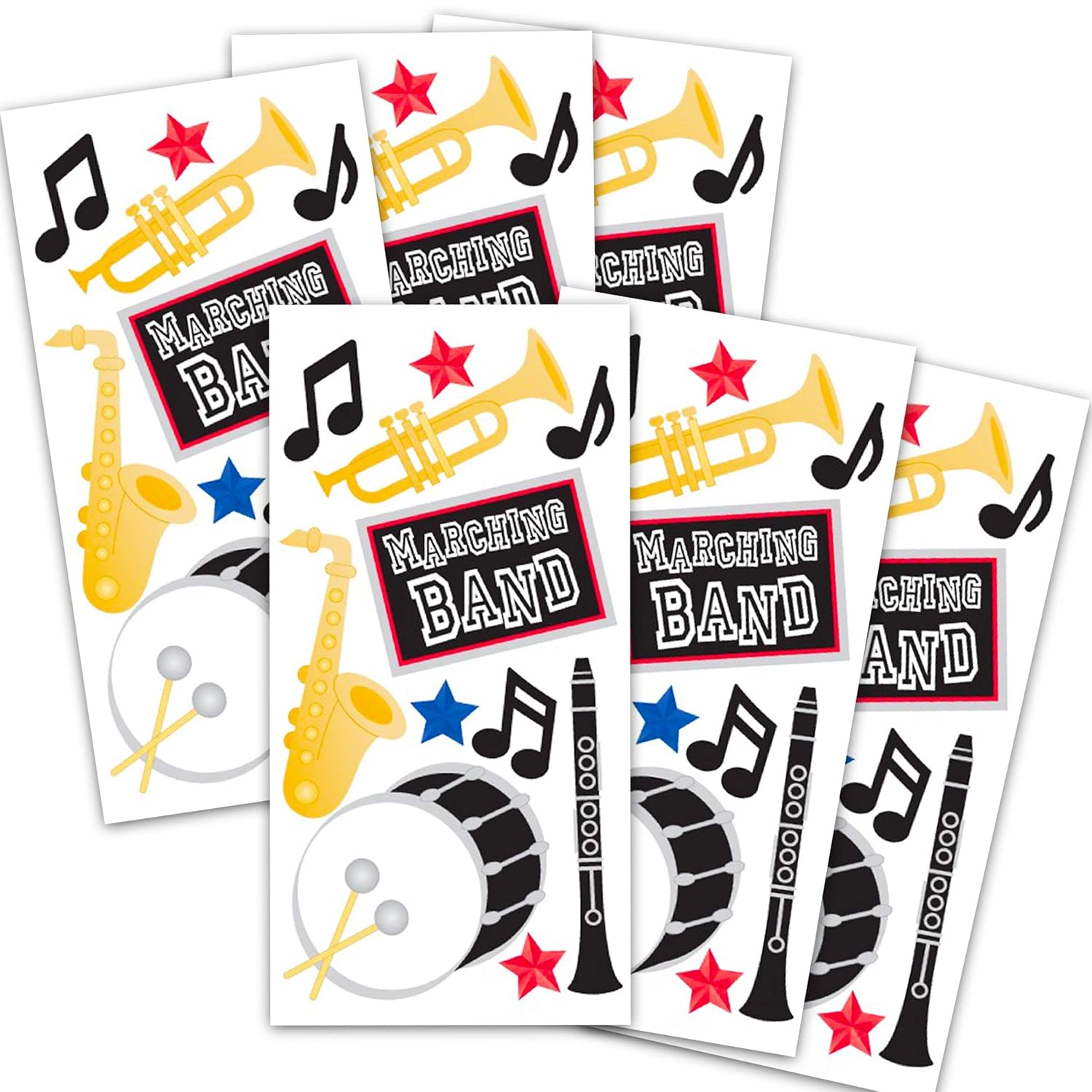 Marching Band Stickers Party Favors Pack ~ 6 Music Sticker Packs for ...