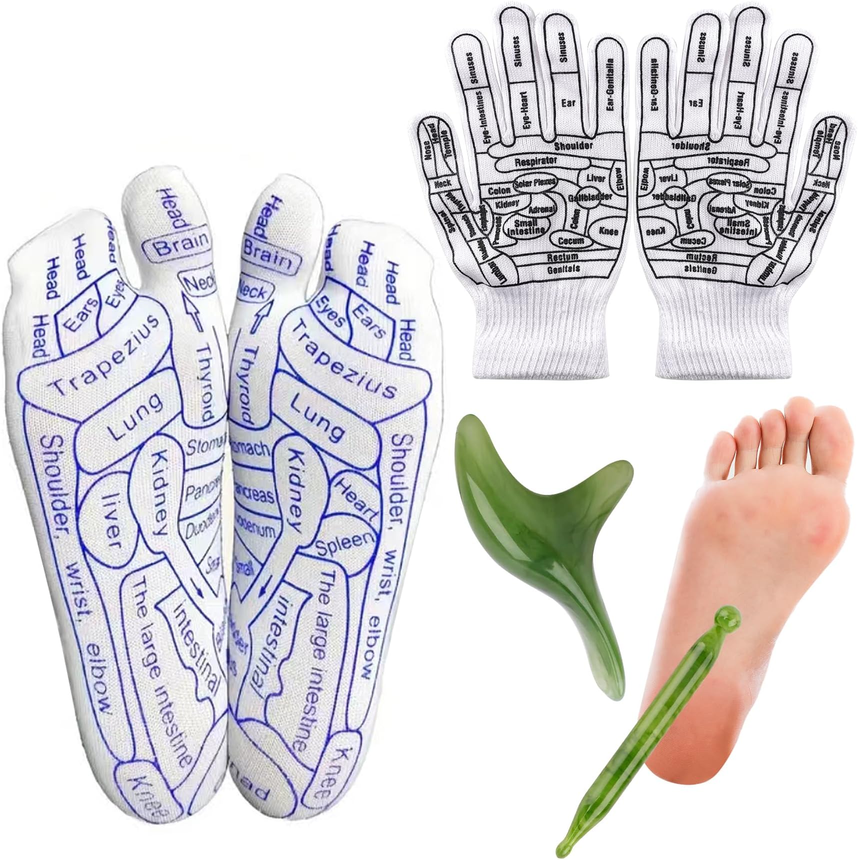 Amazon.com: 2 Pairs Reflexology Socks with Tools,Reflexology Socks Set ...