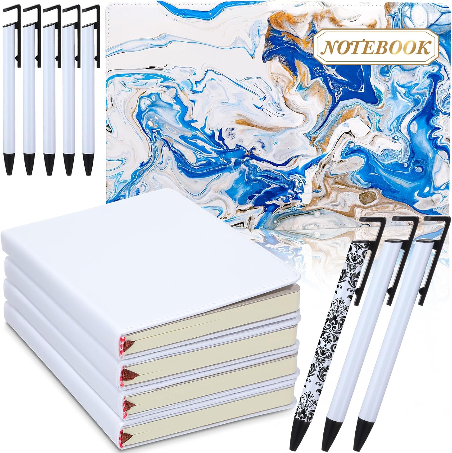 Honoson 12 Pcs Sublimation Journal Blank, Include 4 Pcs A6 Sublimation ...