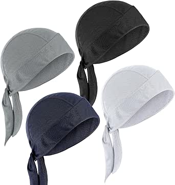 Amazon.com: Doo Rags for Men 4Pcs Helmet Liner Skull Cap Breathable Dew ...
