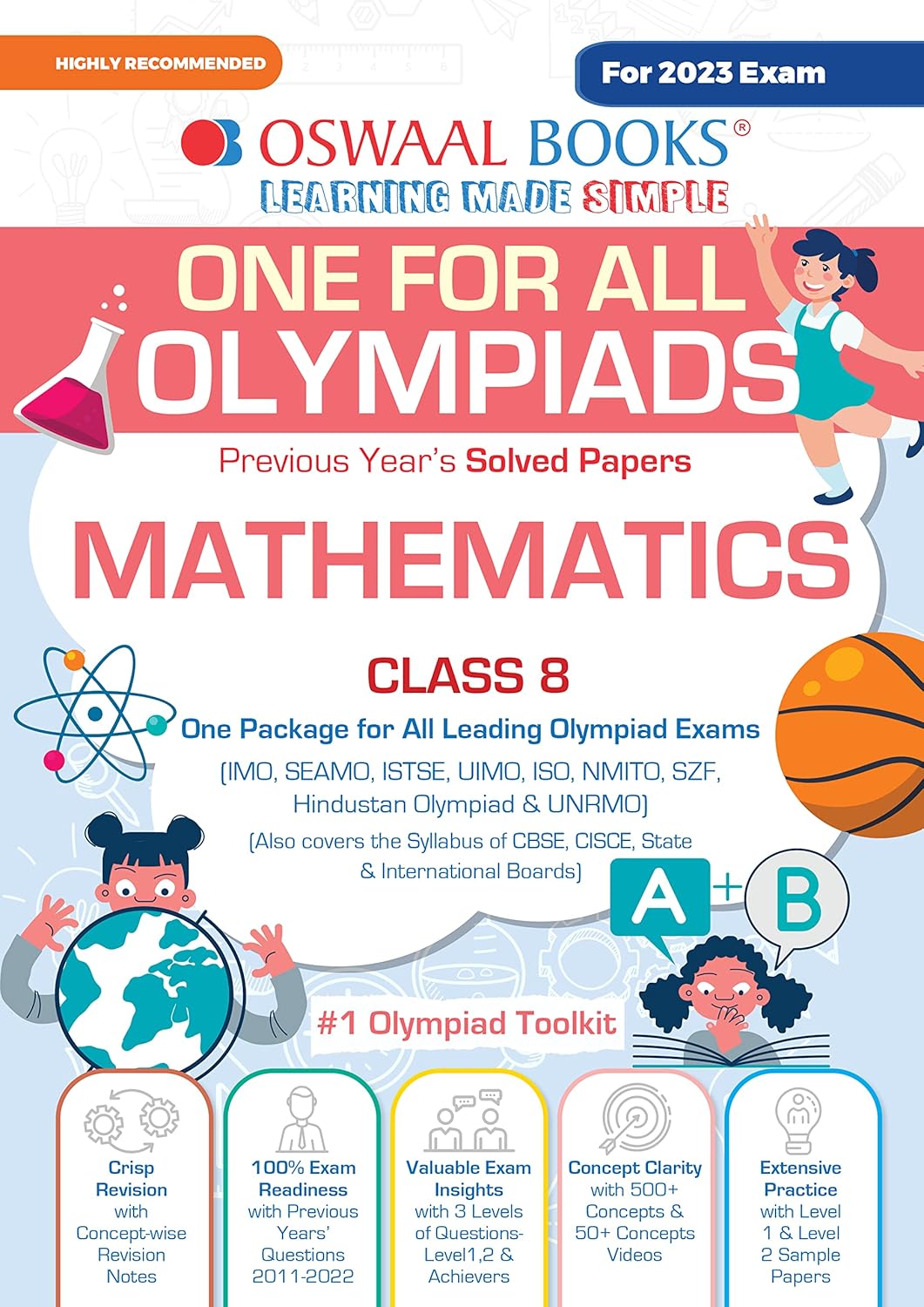 Buy Oswaal One For All Olympiad Previous Years Solved Papers, Class-8 ...