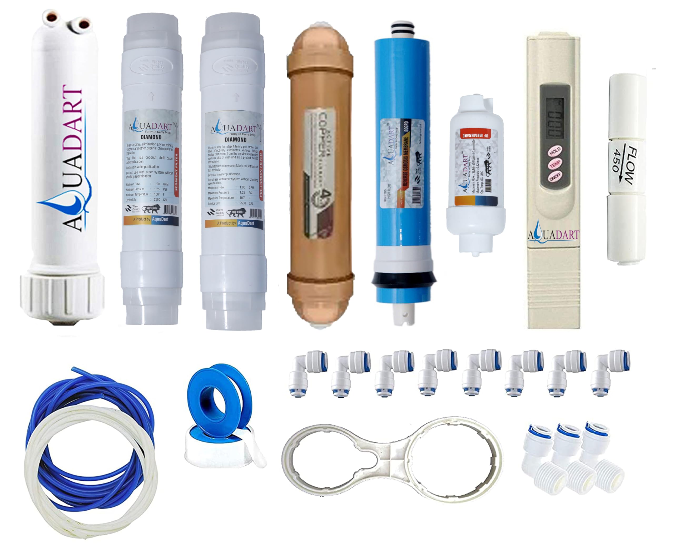 AquaDart Complete RO Service kit Membrane & Filter for All Type of Water Purifier (Ro Membrane ...